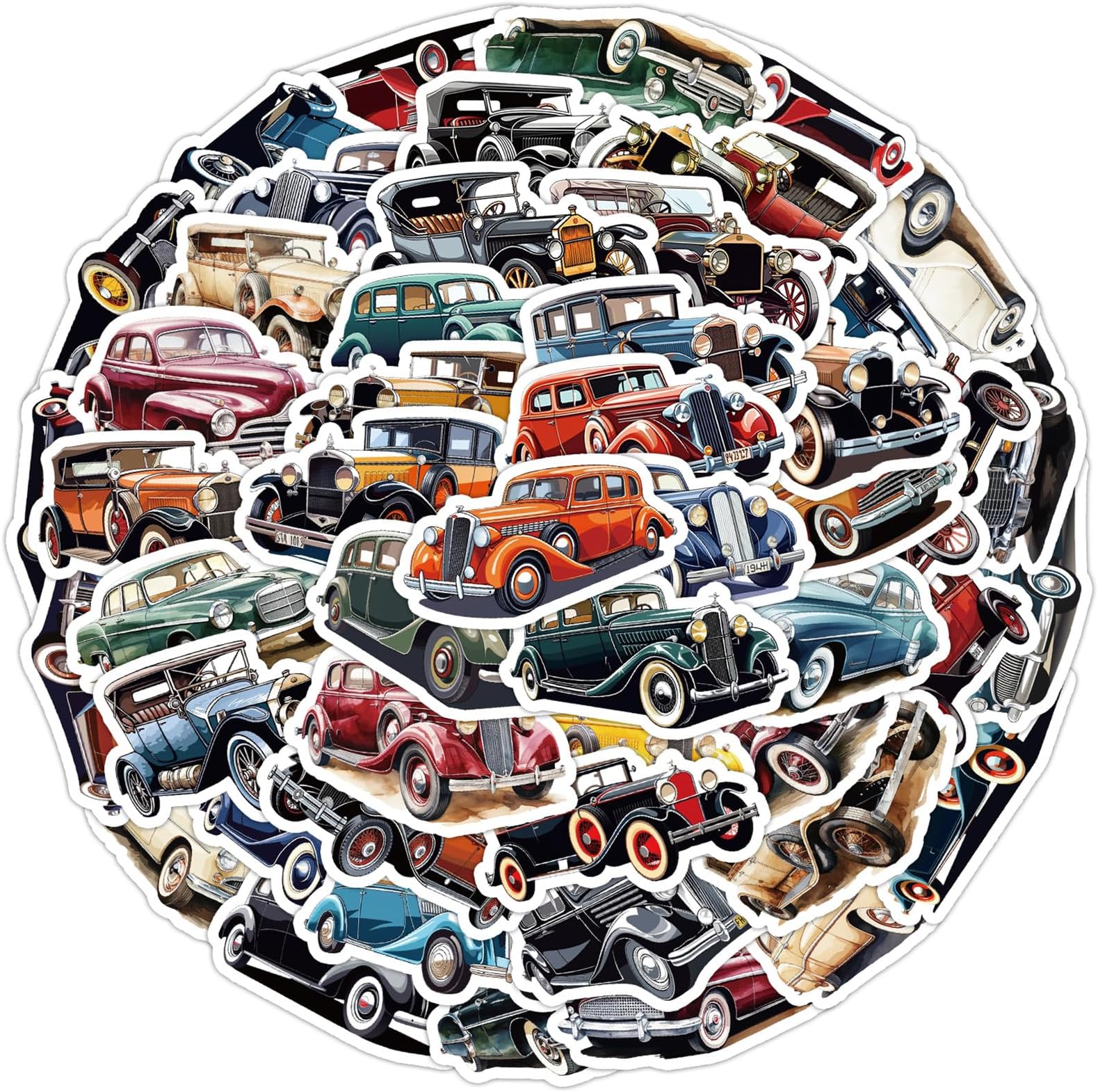 Amazon.com: 51 PCS Vintage Classic Car Stickers Pack for Kids Teens ...