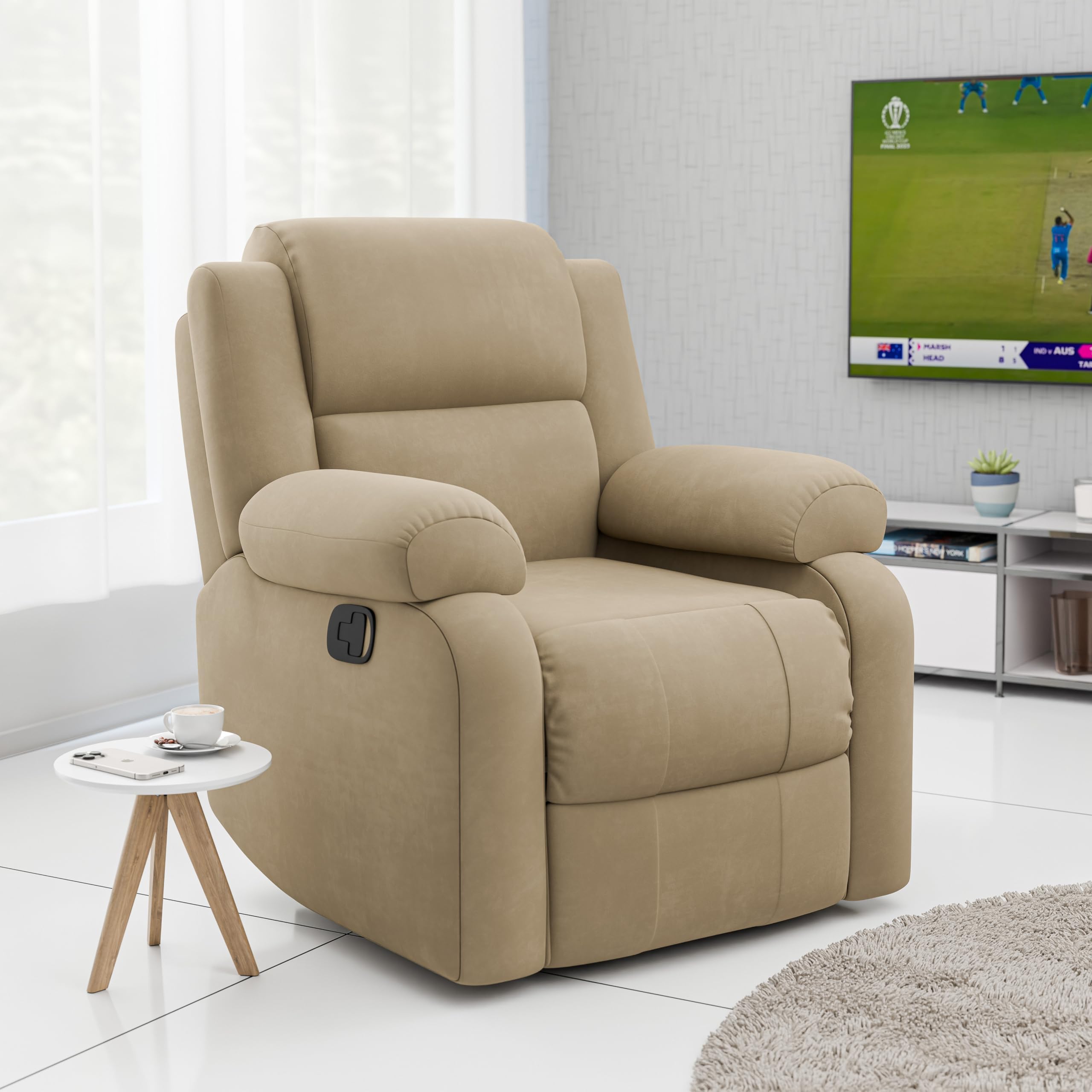 Amazon Brand - Solimo Delphi 1 Seater Leatherette Recliner (Brown ...