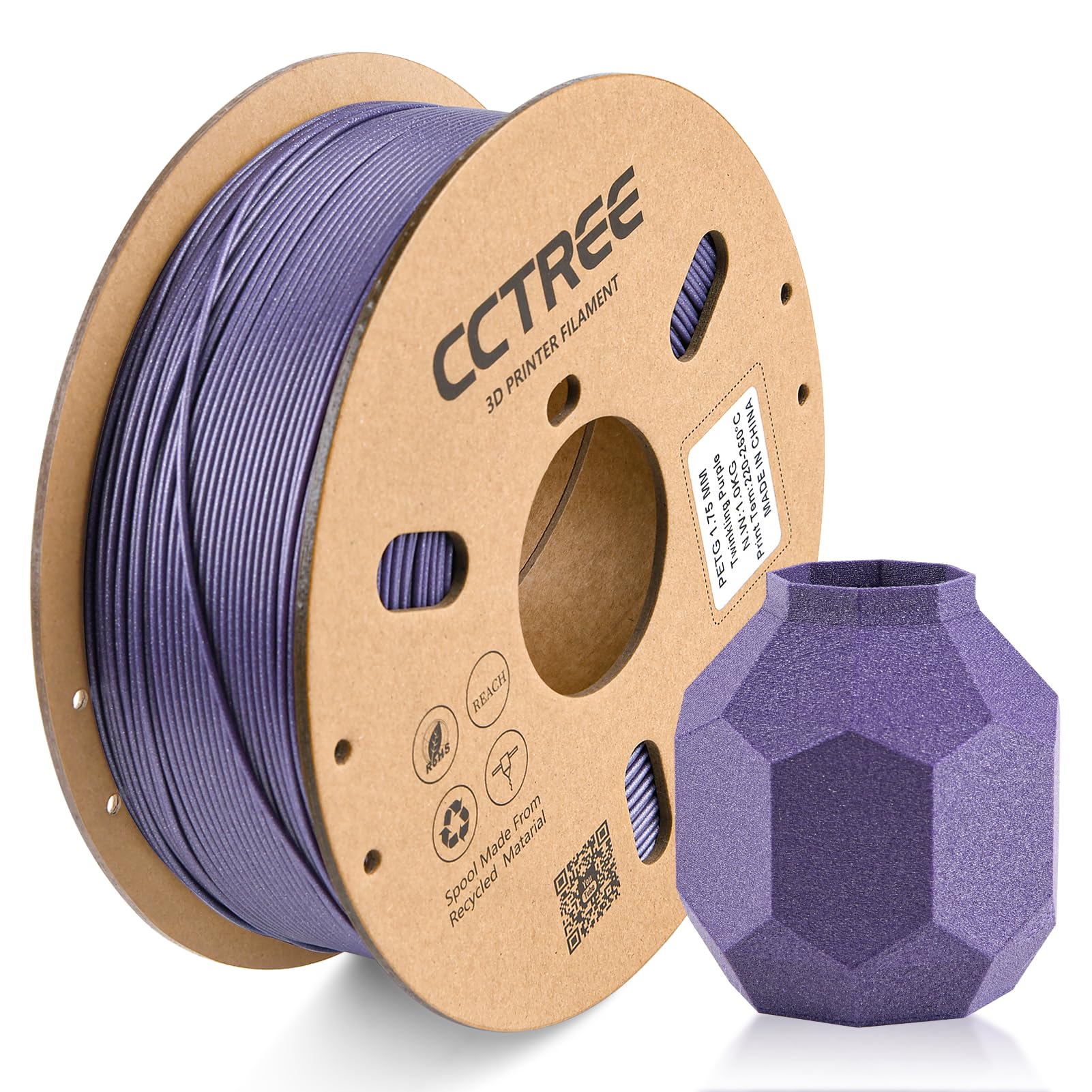 Amazon.com: CCTREE PETG Filament 1.75mm, High-Speed 3D Printer Filament ...