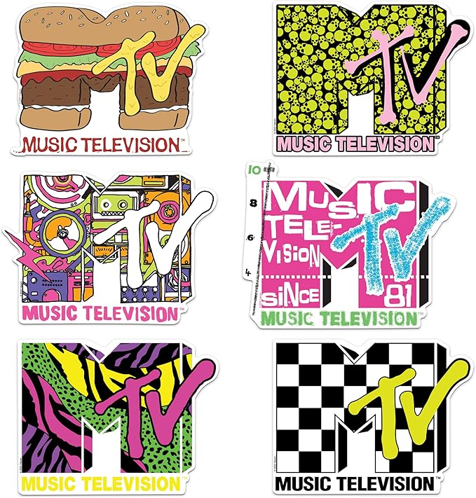 Amazon.com: MTV Logo 6ct Vinyl Large Deluxe Sticker Variety Pack ...