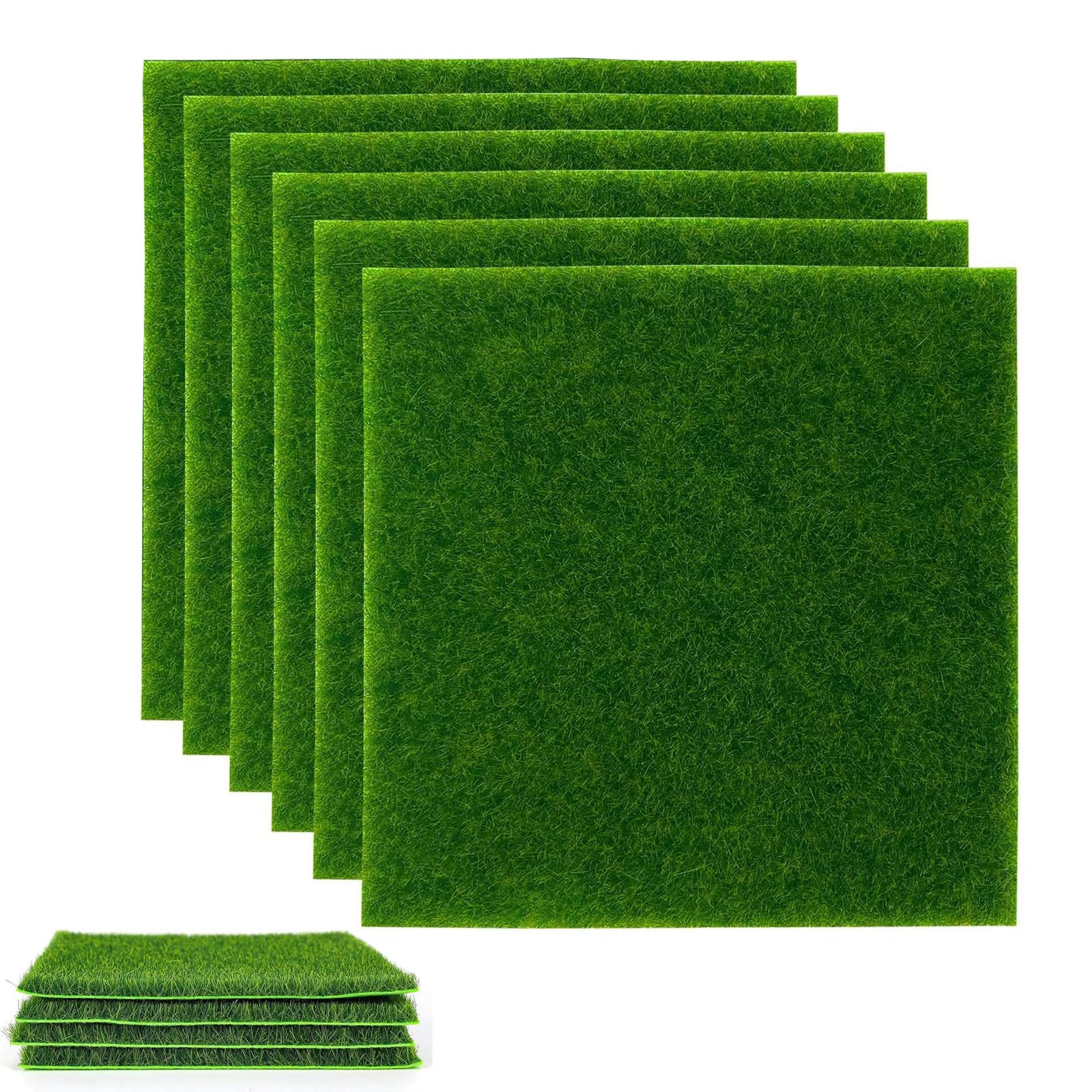 6 Pcs Fake Grass, Grass Mat, Model Grass, Artificial Grass Mat, 15cm X ...