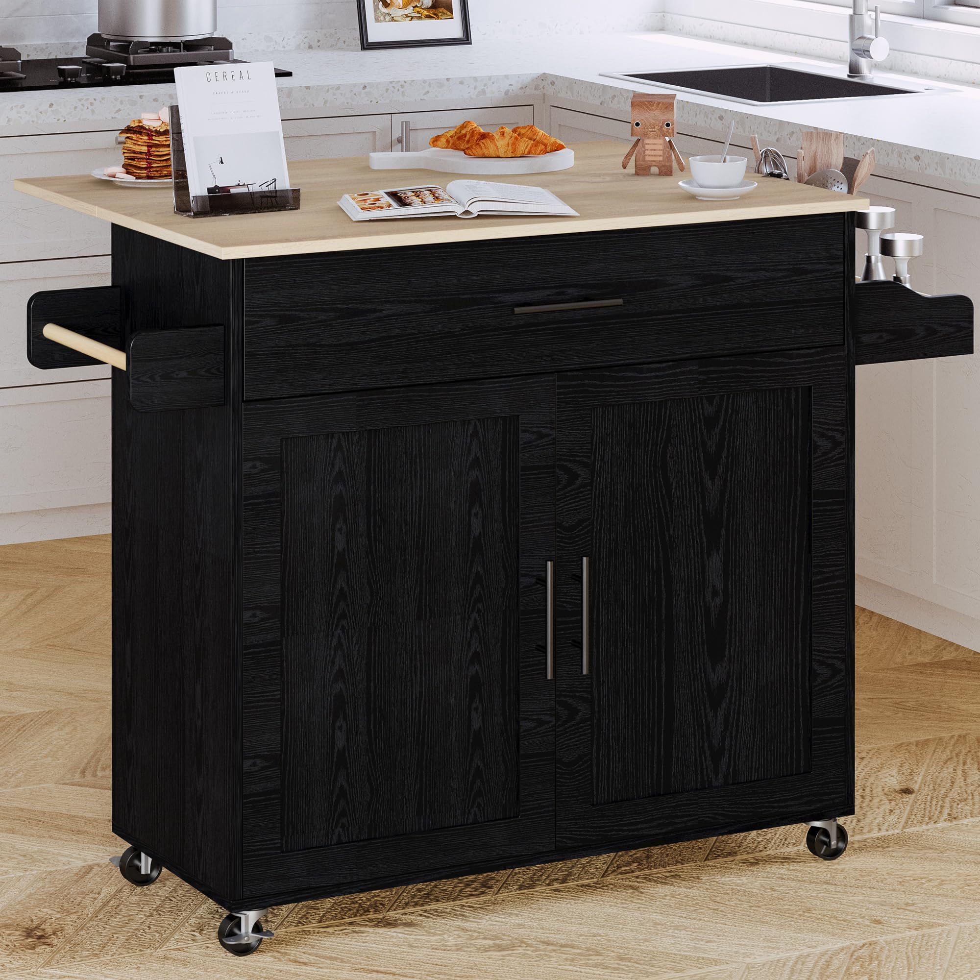 Buy IRONCK Kitchen Island with Storage, Rolling Kitchen Island on ...