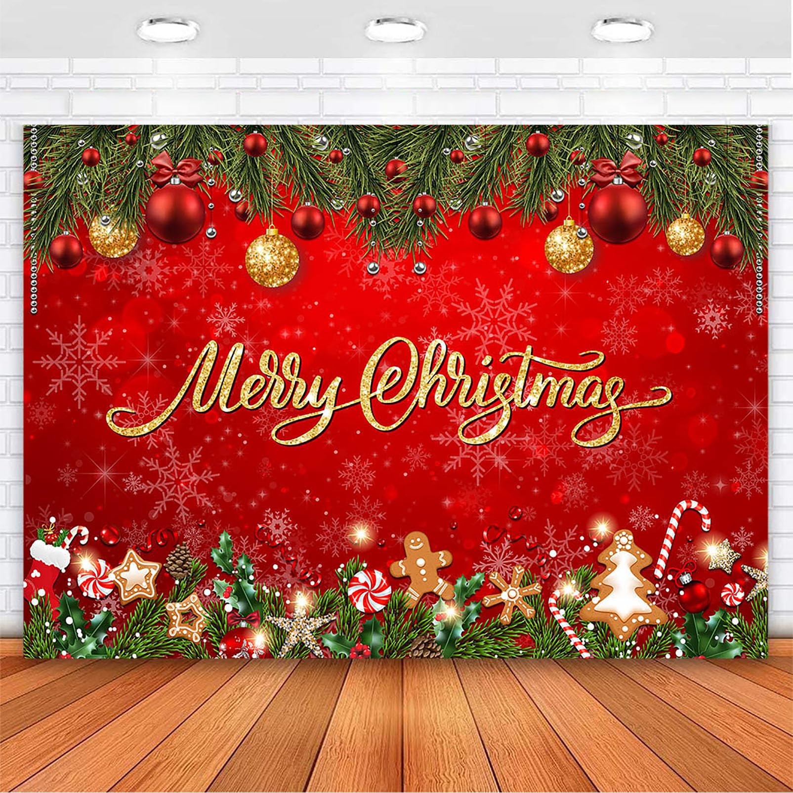 Amazon.com : Avezano Red Christmas Backdrop Merry Christmas Backdrops ...