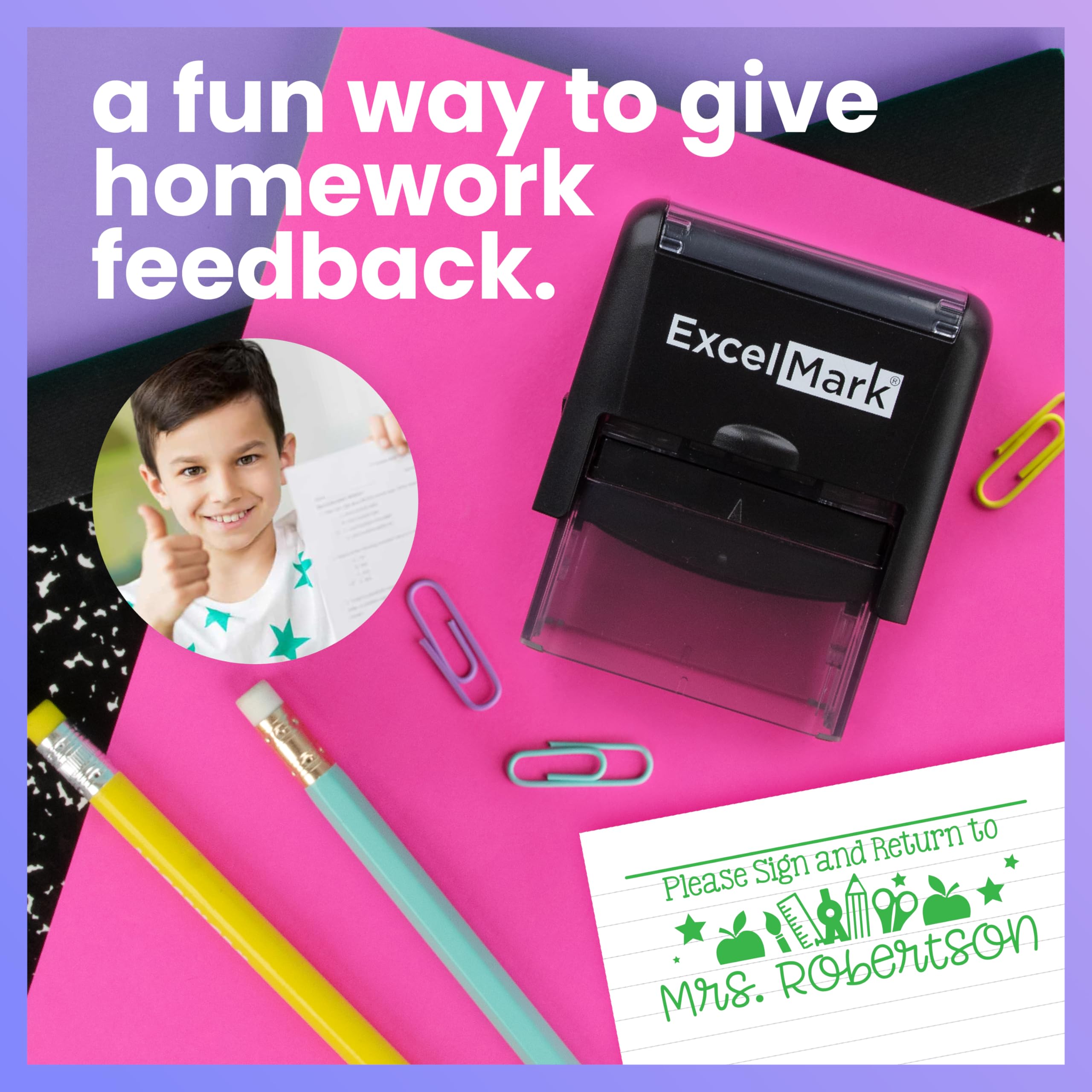 Snapklik.com : ExcelMark Personalized Teacher Stamp - Please Sign ...