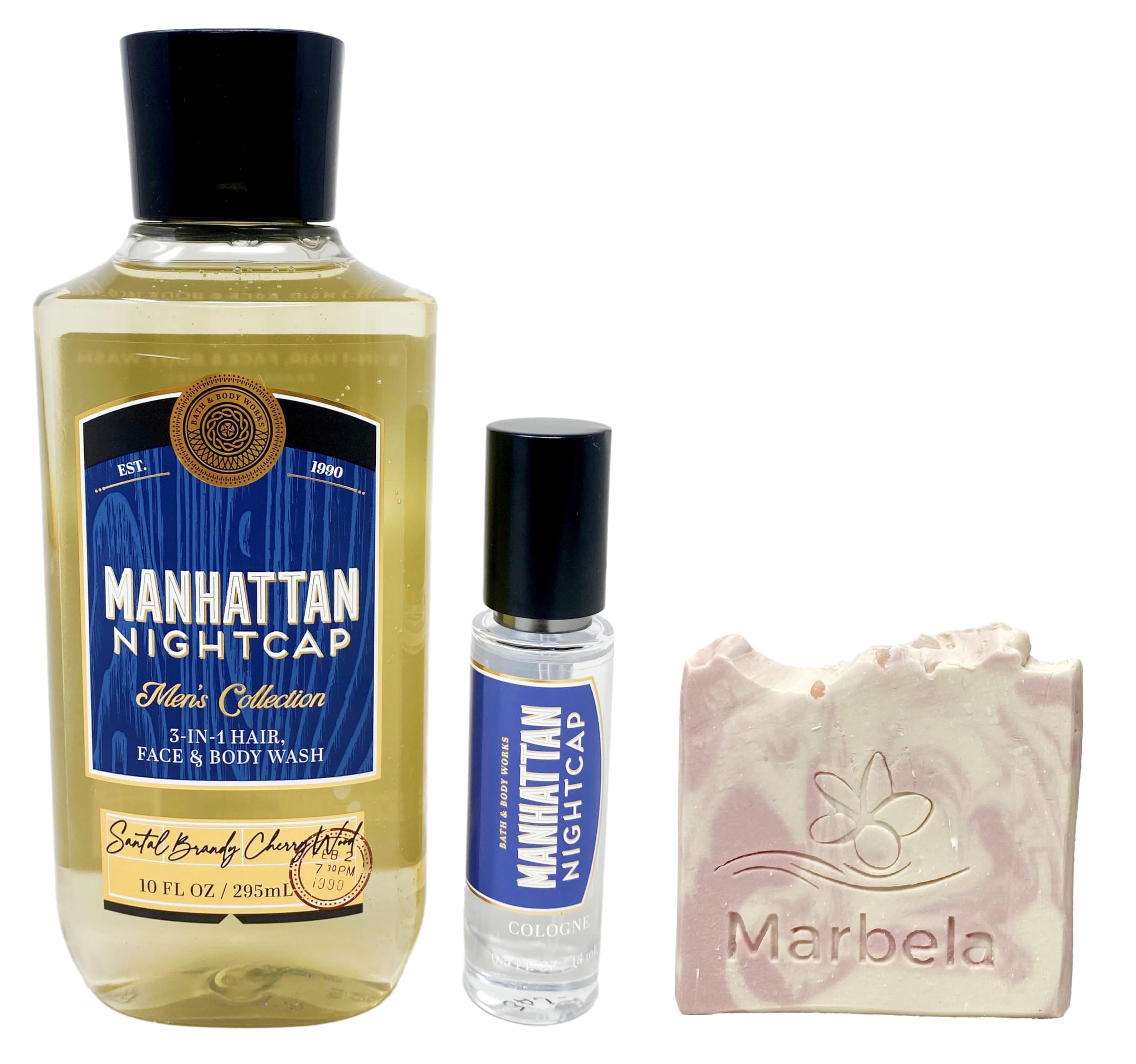 Amazon.com : Bath & Body Works Men's Collection Manhattan Nightcap 3-In-1 Hair, Face and Body ...