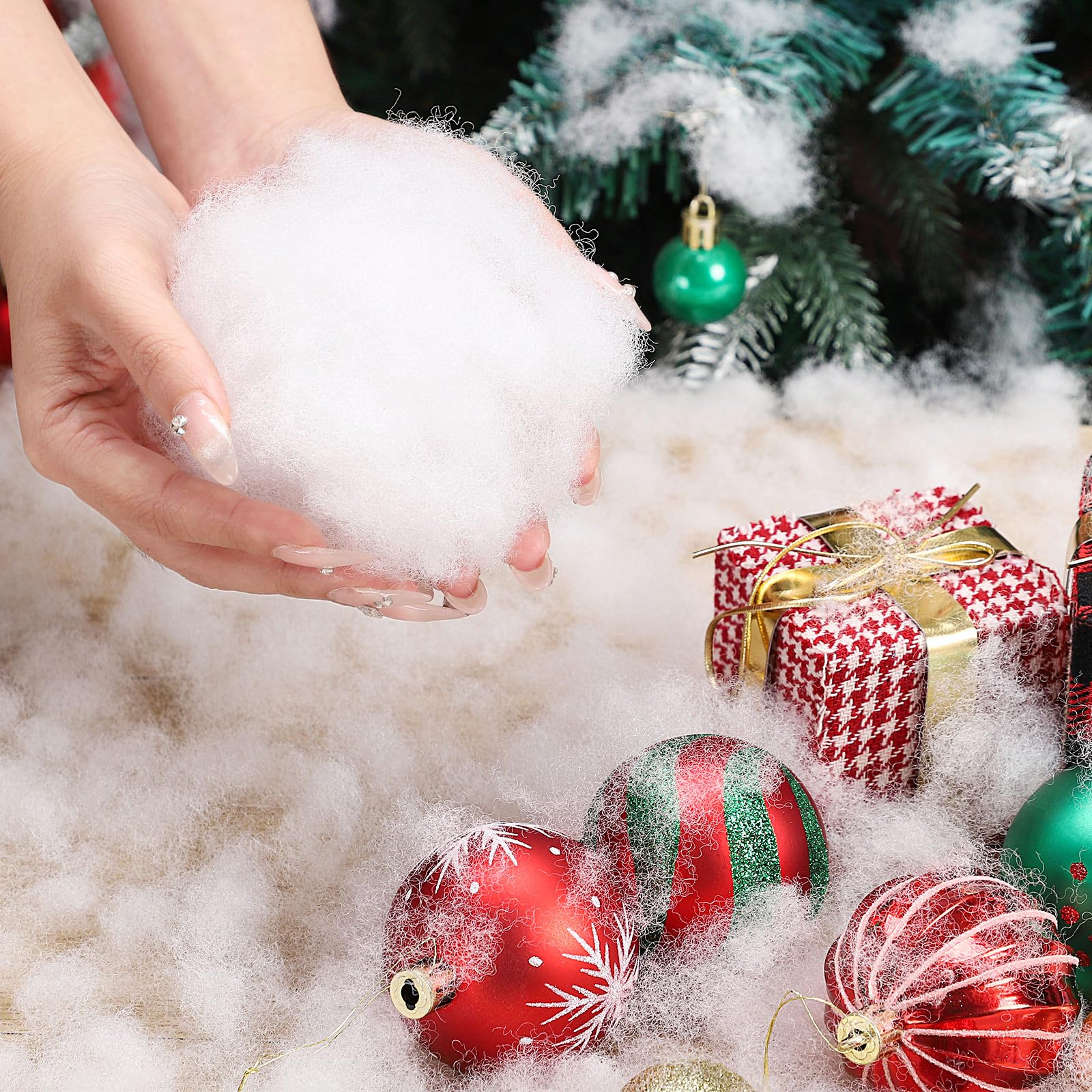 Noverlife 6.4Oz/180g Christmas Fake Snow Decor, Fluffy Snow Cotton Soft ...