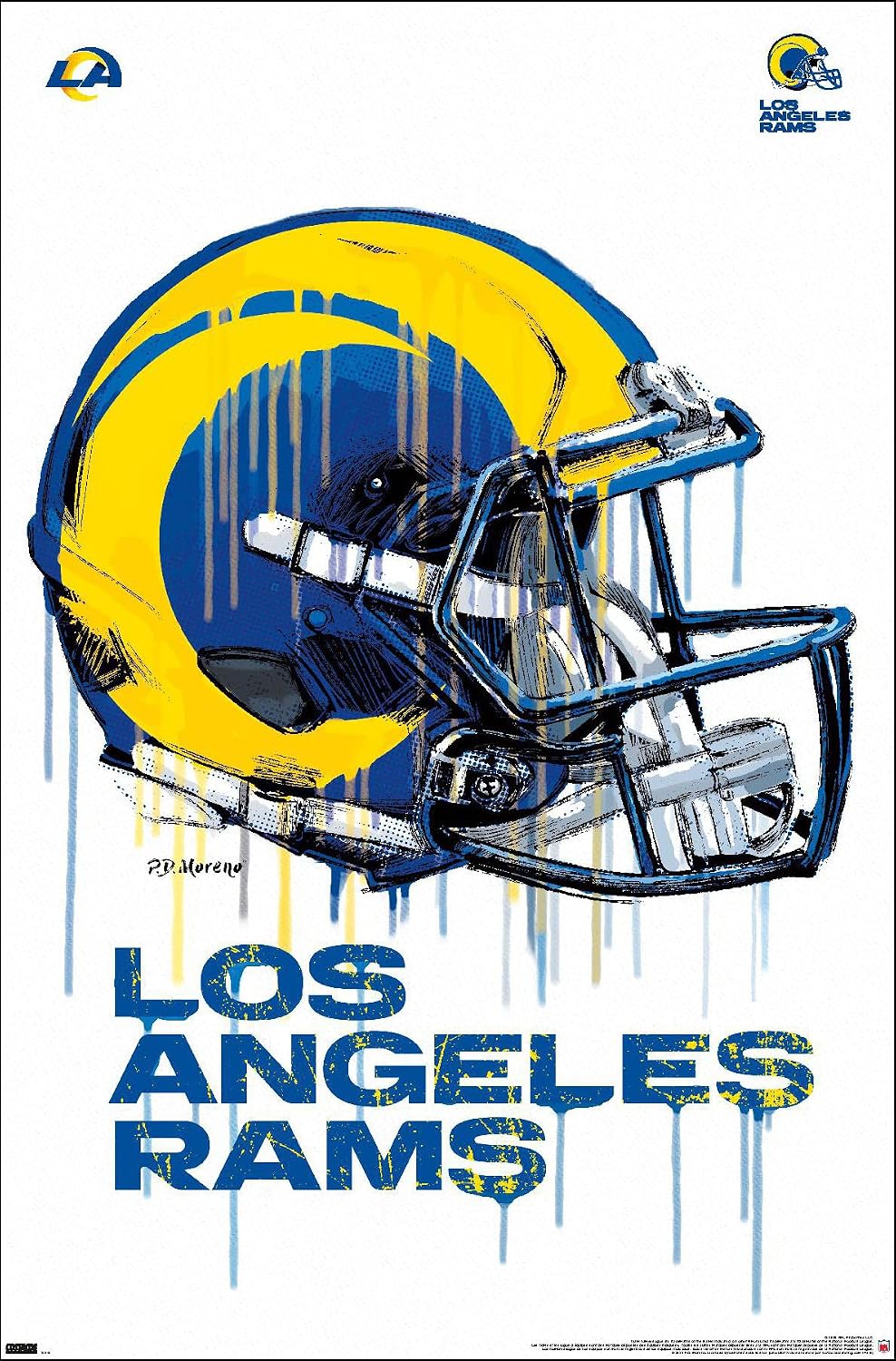 Amazon.com: Trends International NFL Los Angeles Rams - Drip Helmet 20 ...