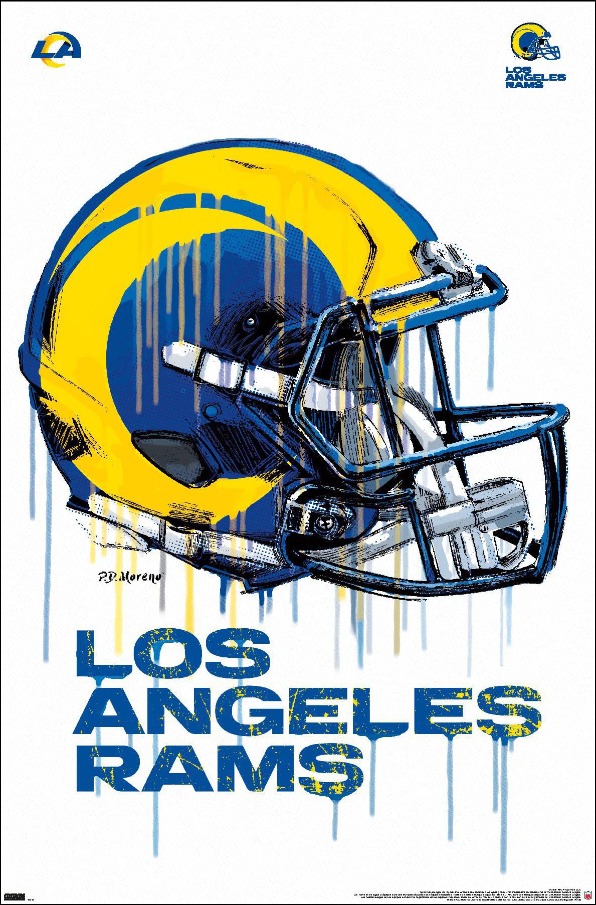 Amazon.com: Trends International NFL Los Angeles Rams - Drip Helmet 20 ...