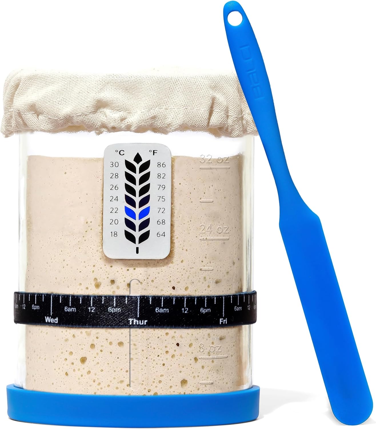 Amazon.com: Premium Sourdough Starter Jar - 40oz Large Capacity with ...