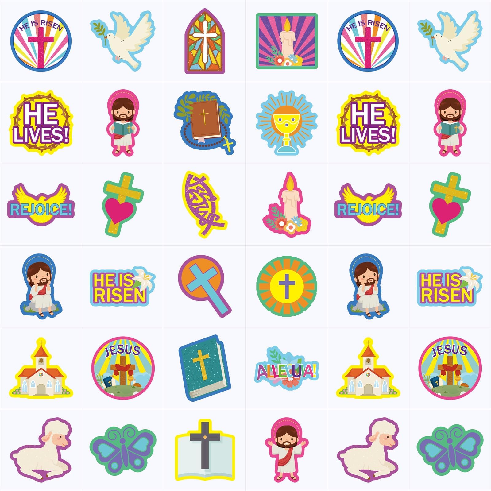 Amazon.com: Haooryx 300pcs Religious Cartoon Foam Stickers Sunday ...