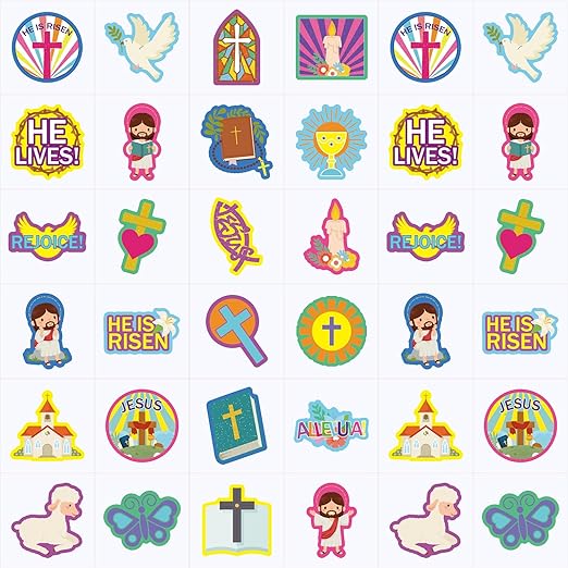 Amazon.com: 480 Pcs Jesus Loves You Christian Stickers Self Adhesive ...