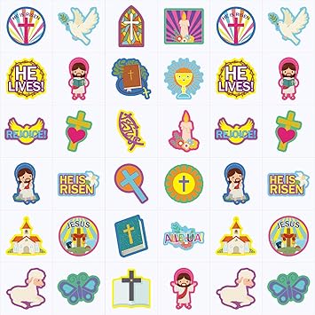 Amazon.com: 480 Pcs Jesus Loves You Christian Stickers Self Adhesive ...