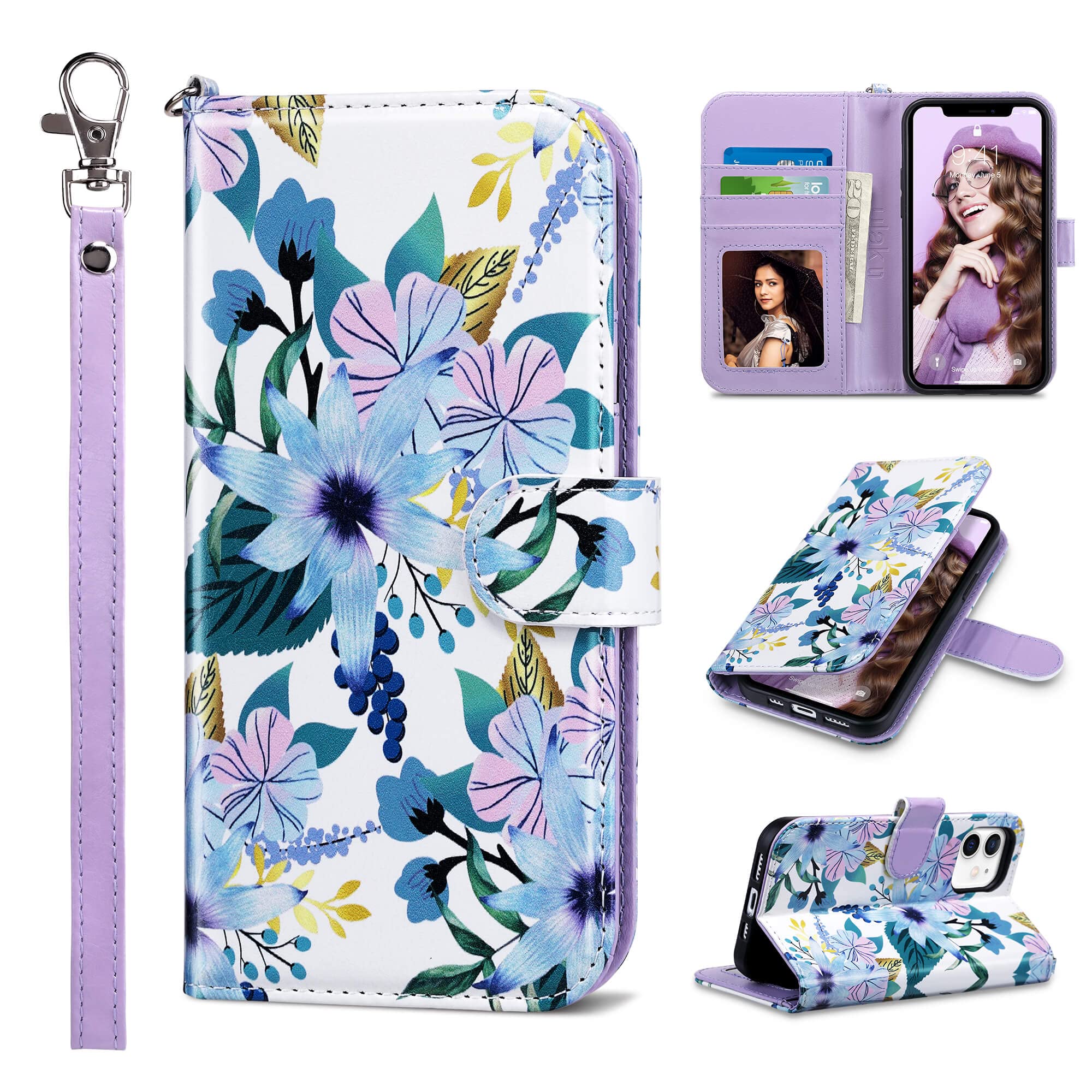 Amazon.com: ULAK Compatible with iPhone 12 Wallet Case for Women ...