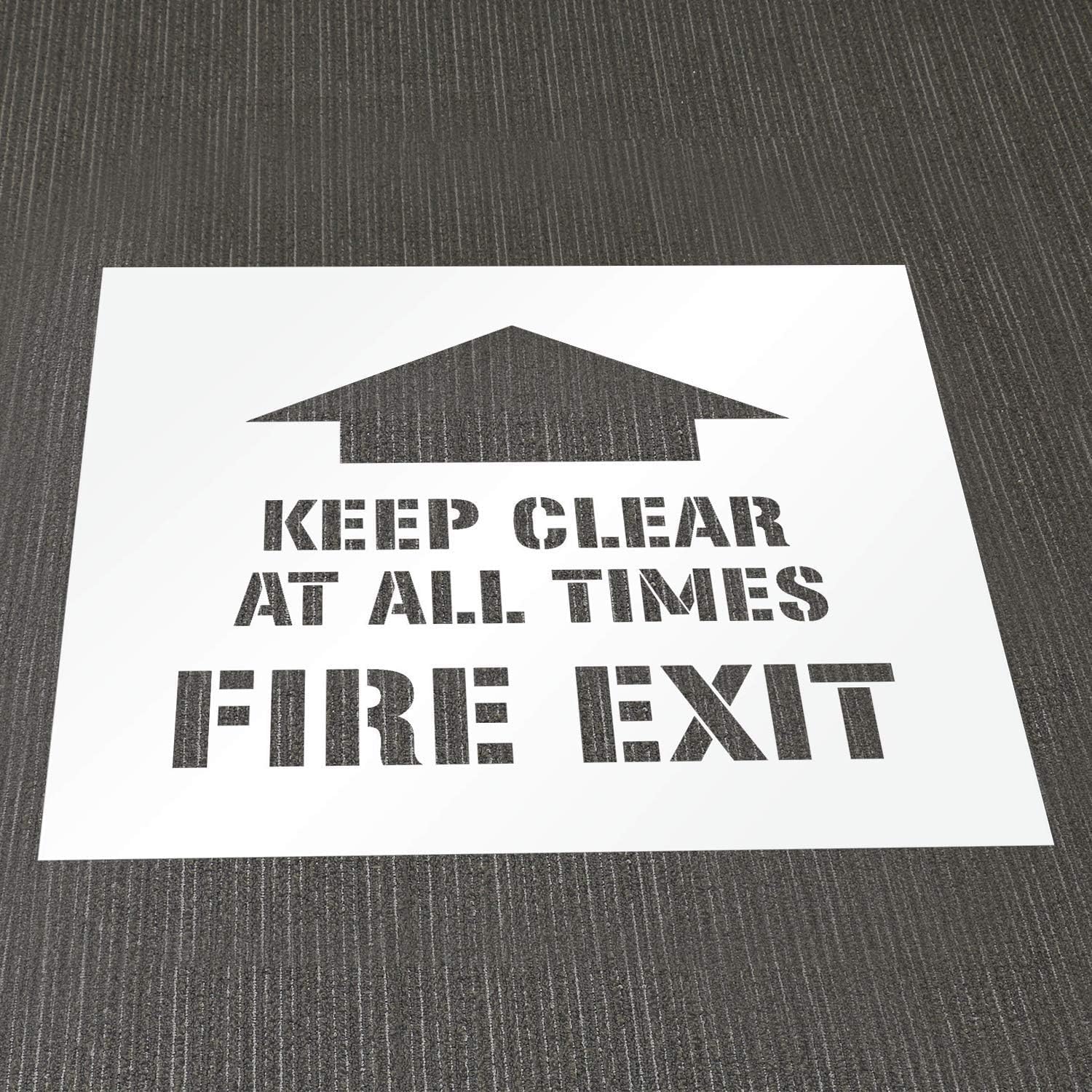Amazon.com : Keep Clear at All Times Fire Exit Stencil 24" Aisles and ...