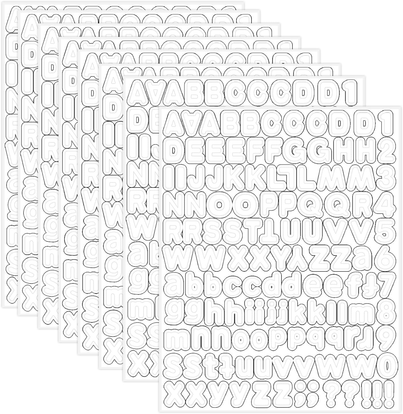 Amazon.com: Letter Stickers,1/2 inch 10 Sheets White Alphabet Sticker ...