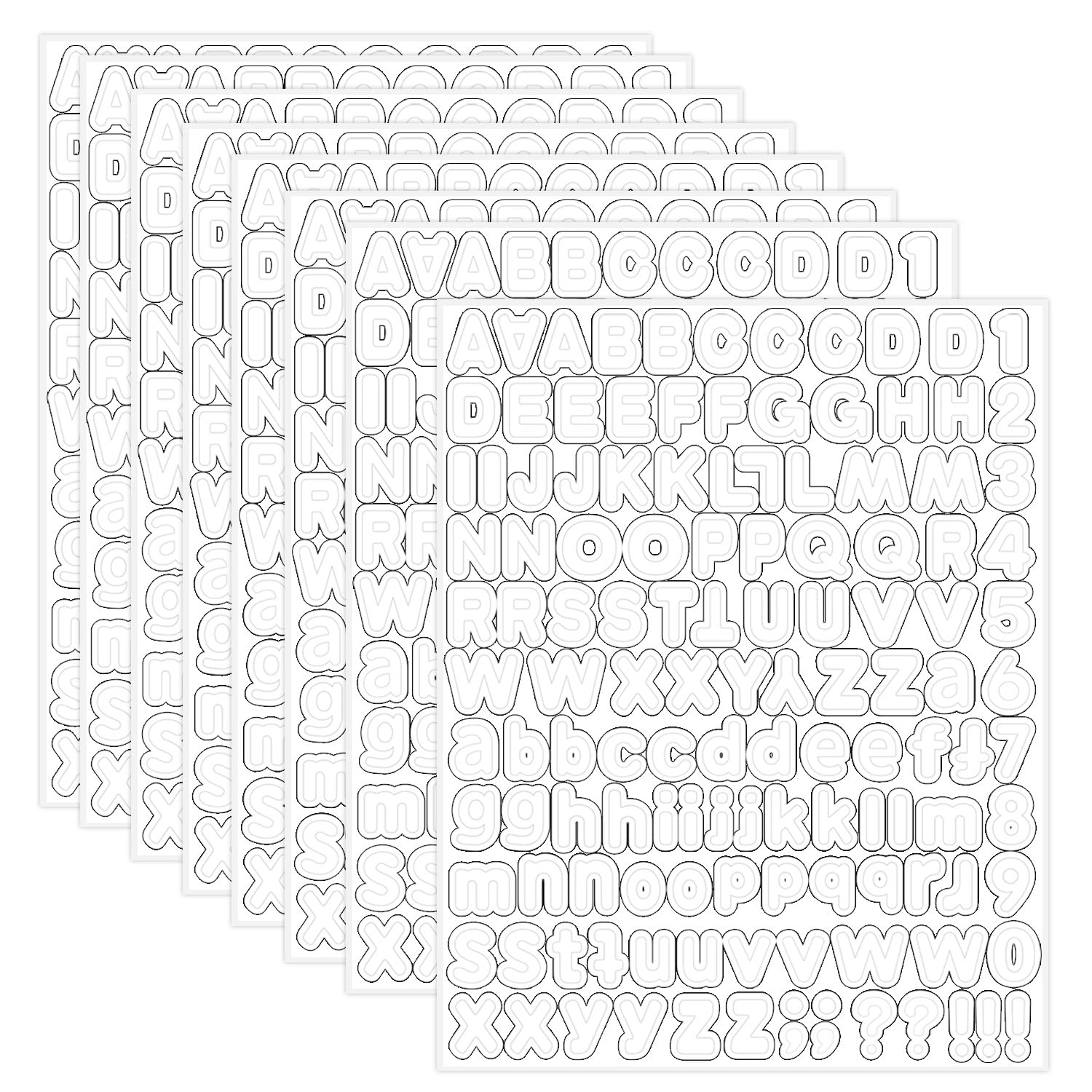 Amazon.com: Letter Stickers,1/2 inch 10 Sheets White Alphabet Sticker ...