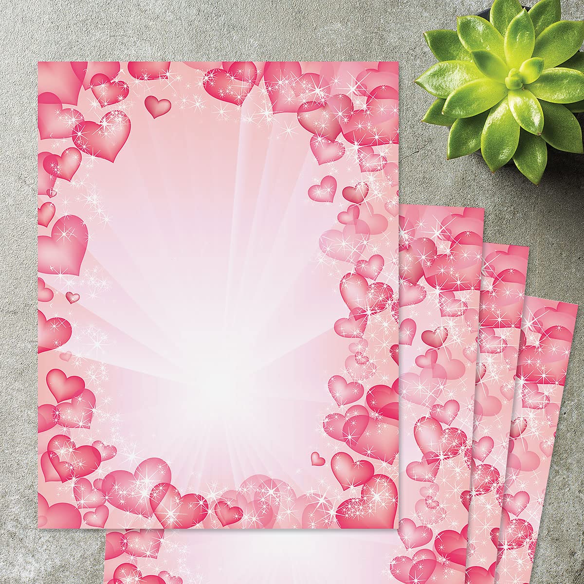 Snapklik.com : Celestial Hearts Letter Paper - Decorative Stationery