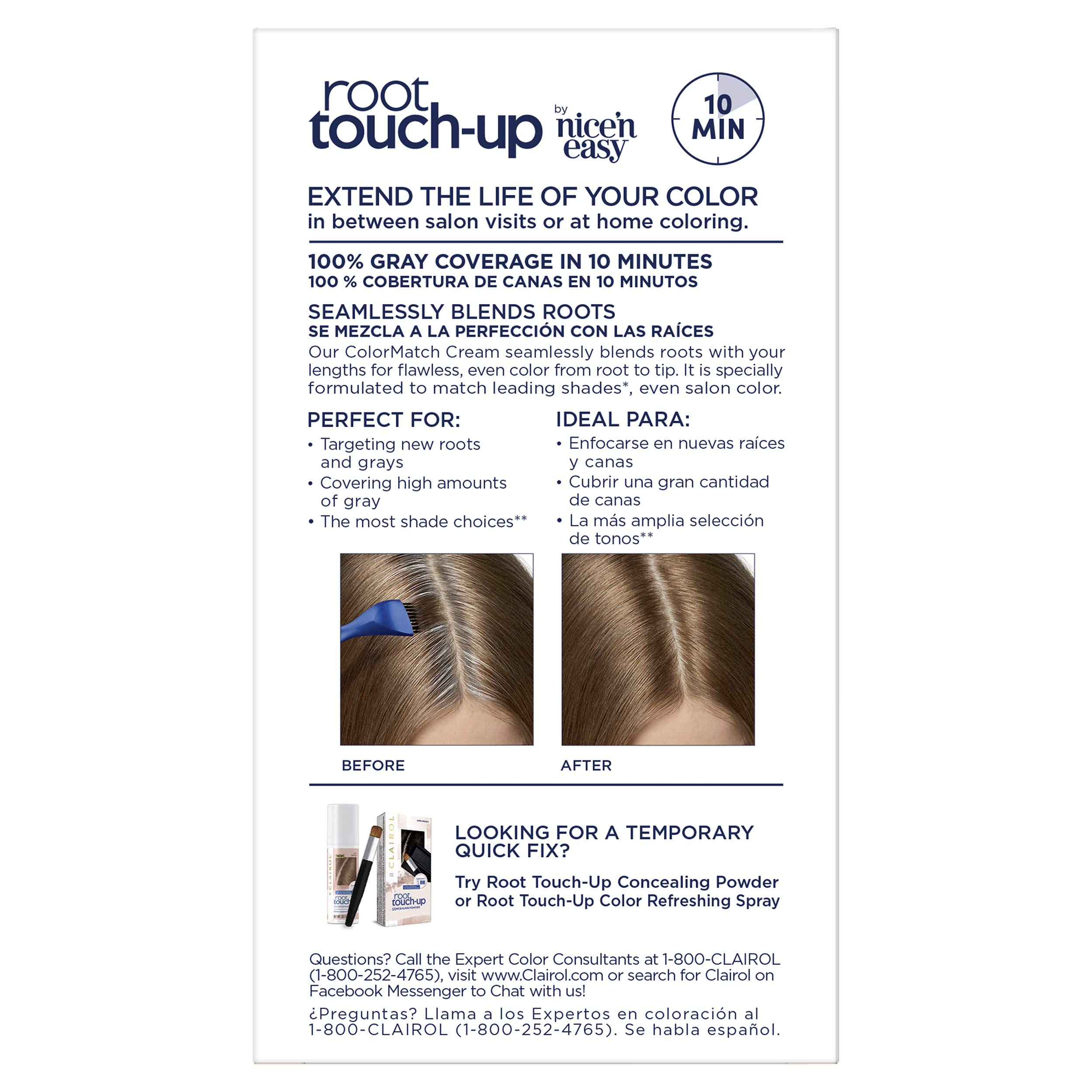 Clairol Nice 'n Easy Root Touch-Up, 6.5A Lightest Cool Brown, Permanent ...