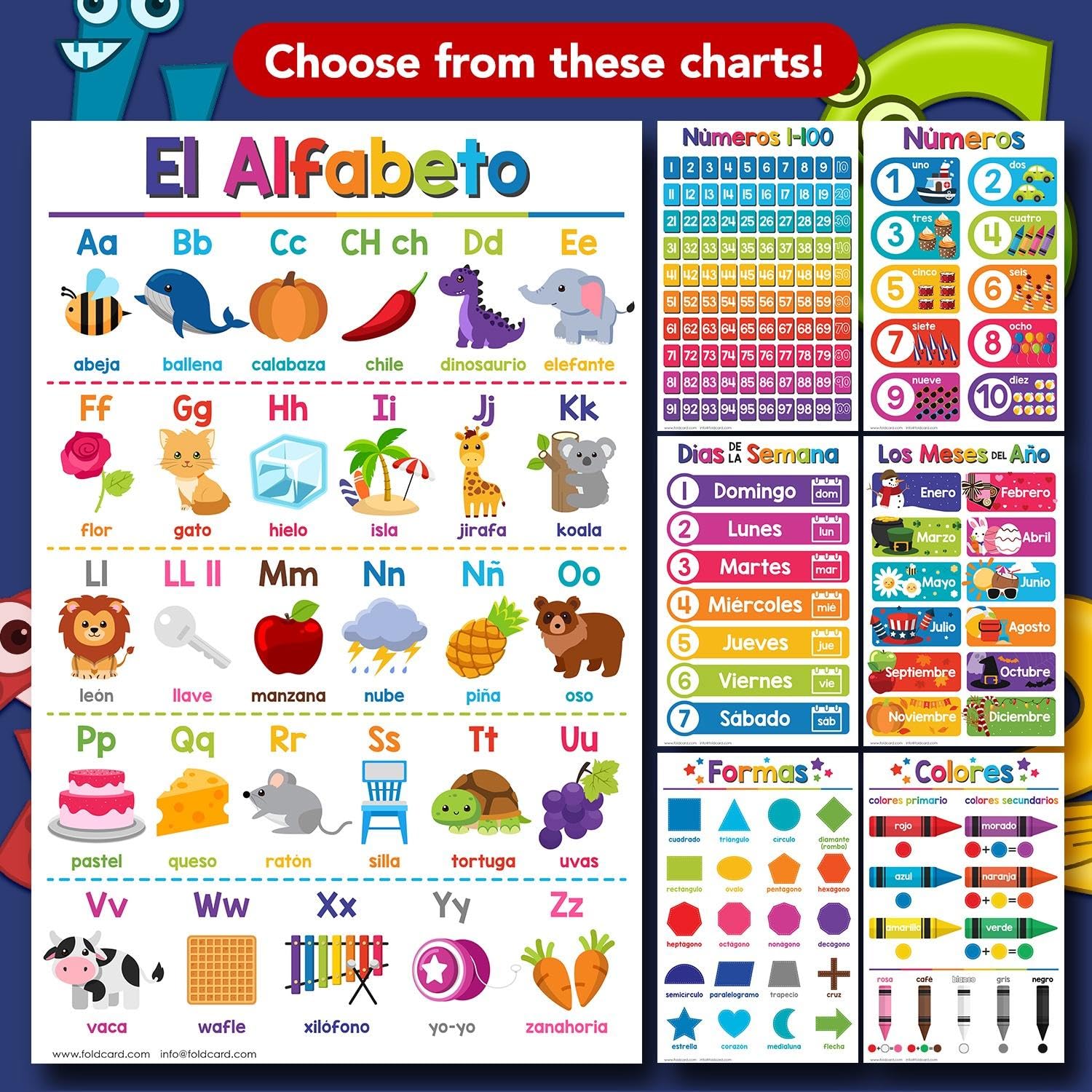 Snapklik.com : Animales De La Granja Spanish Educational Posters For ...