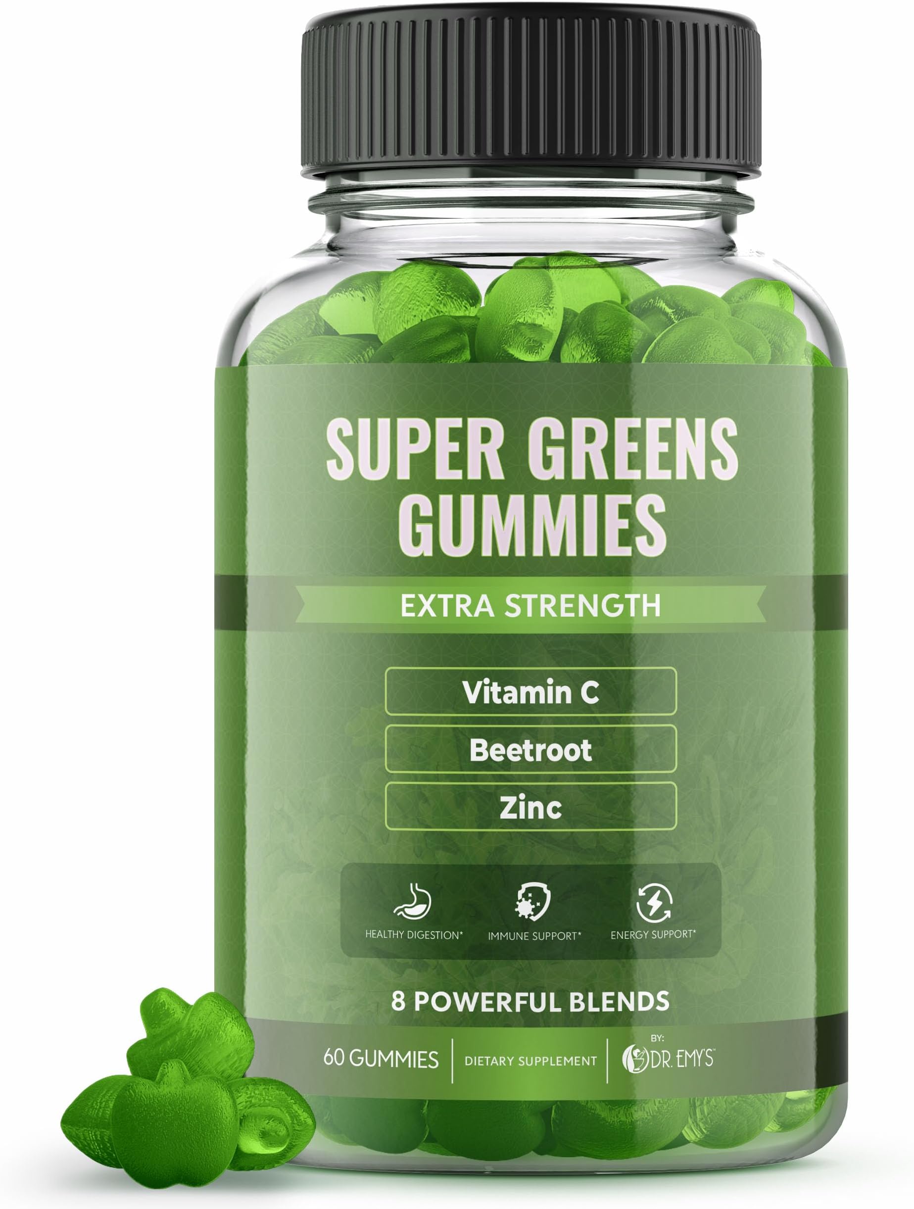Amazon.com: Dr. Emy's Super Greens Gummies 8 Powerful Blends Support ...