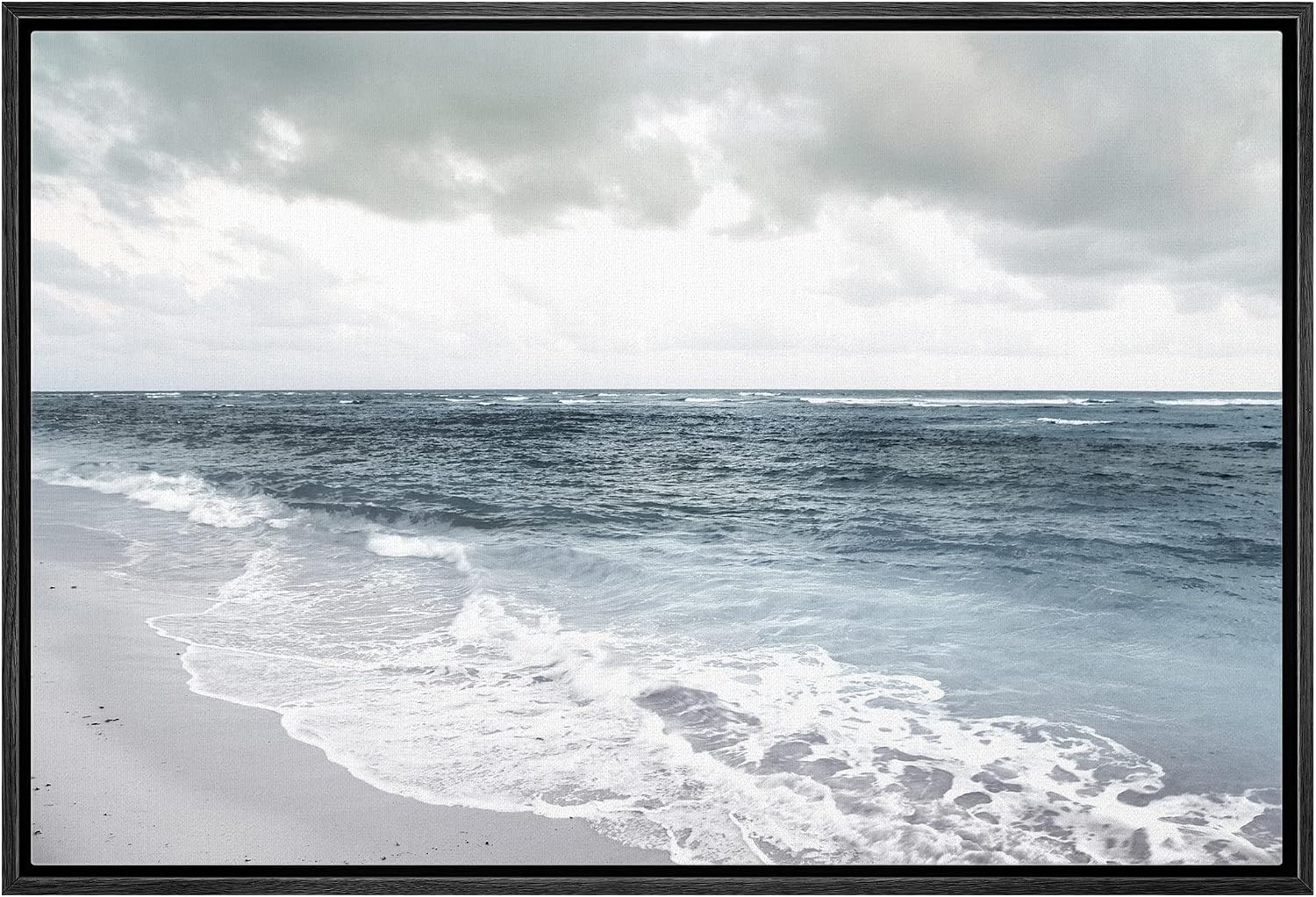 Amazon.com: wall26 Framed Canvas Print Wall Art Washed Out Cloudy Gray ...