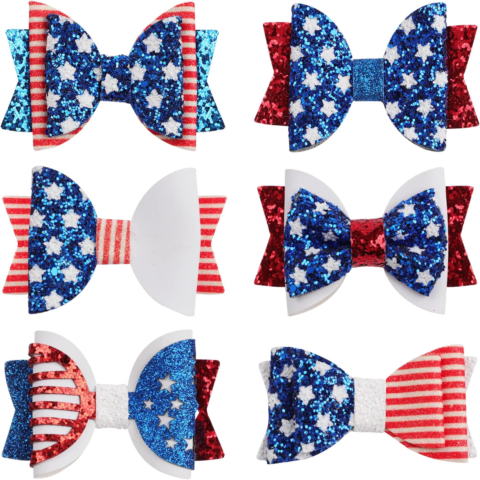Amazon.com : Aysekone 2 Pcs/Pack Girls American Flag Hair Bow Hair ...