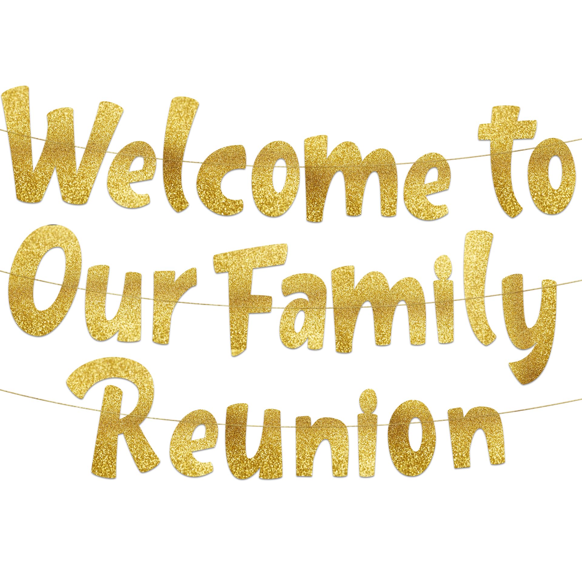 Amazon.com: Welcome To Our Family Reunion Gold Glitter Banner - Family ...