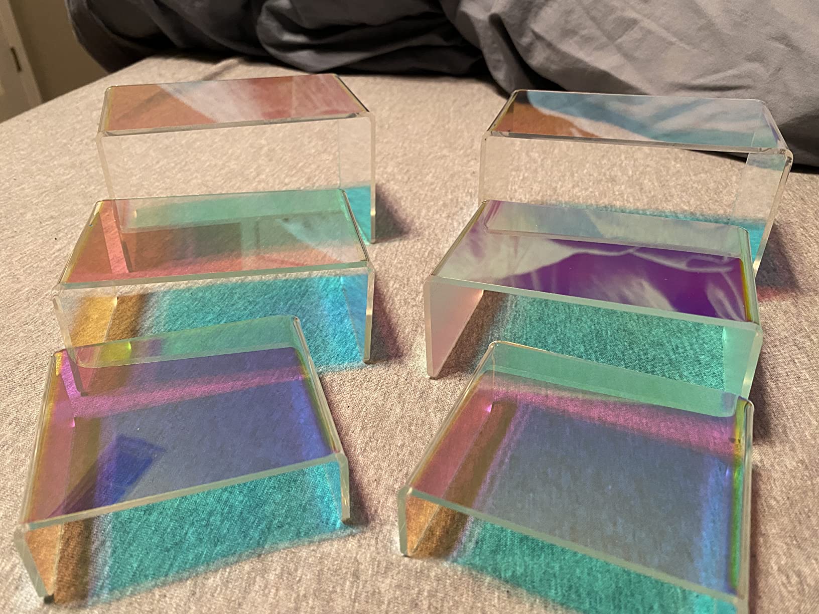$4/mo - Finance Queekay 6 Pack Iridescent Acrylic Display Risers ...