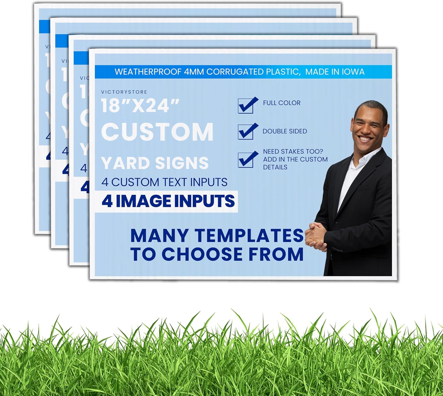 Amazon.com: VictoryStore 18x24 Inch Custom Yard Signs, Full Color Two ...