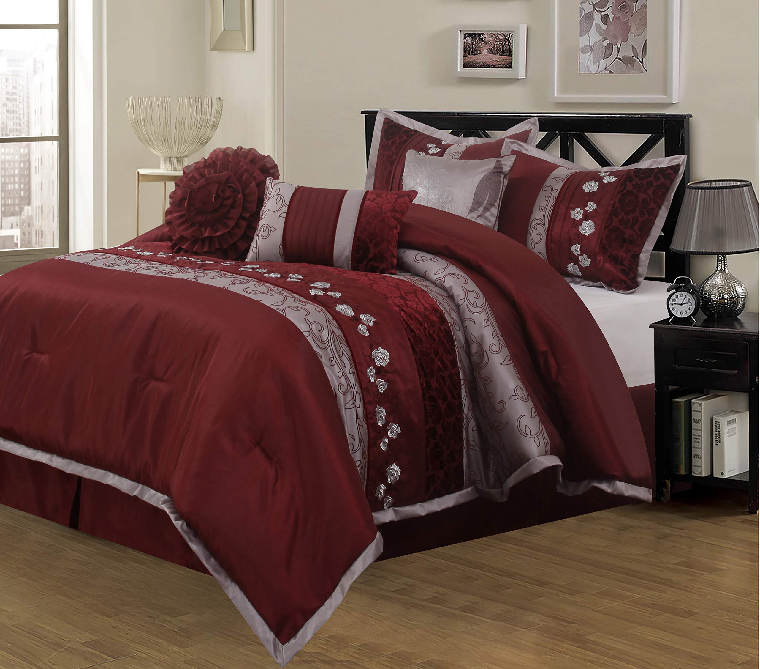 Amazon.com: Grand Avenue Wine King Comforter Set, Piecework with ...