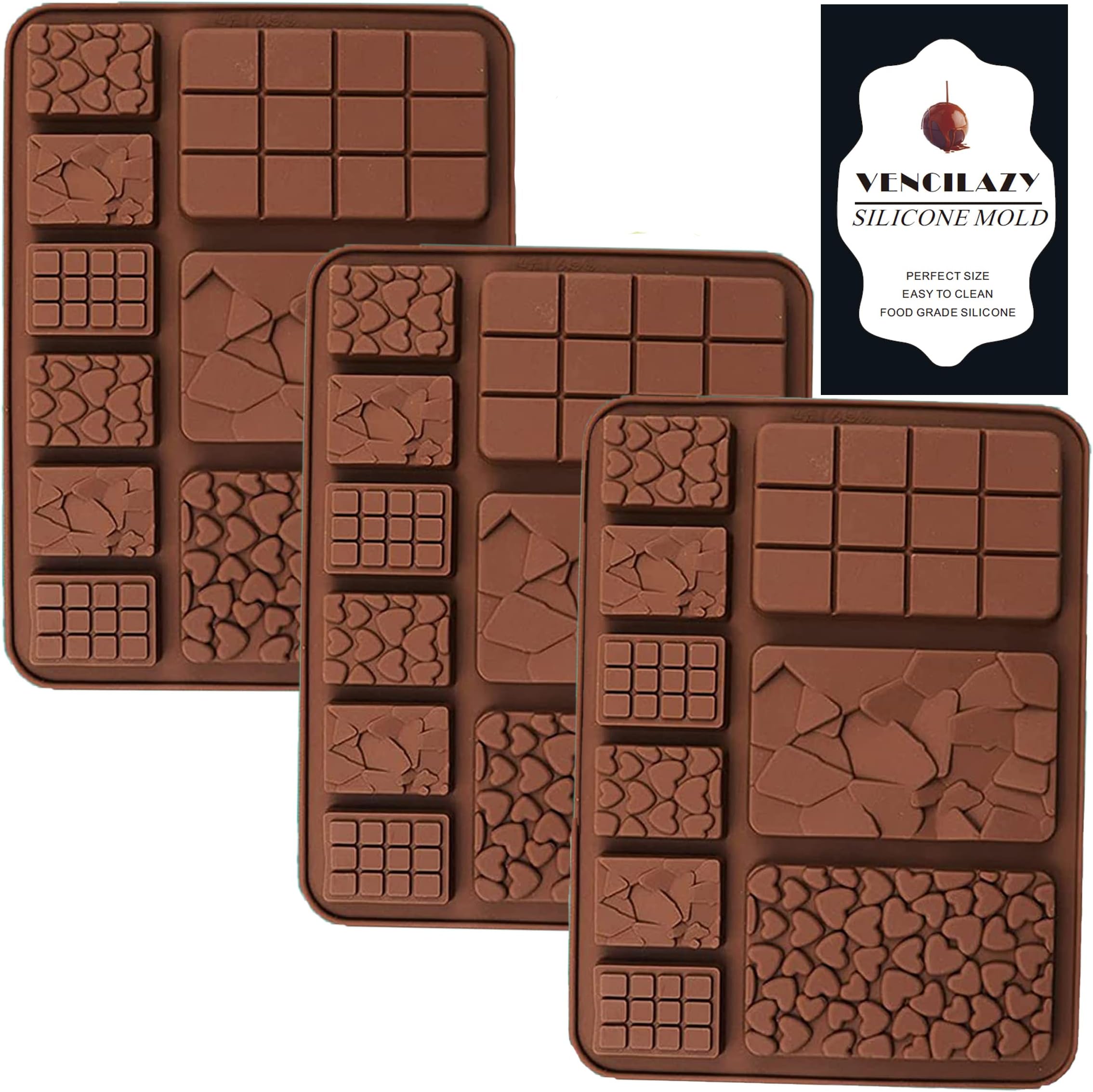 Selecto Bake Silicone Geometric Chocolate Bar Moulds,12 Cells New ...