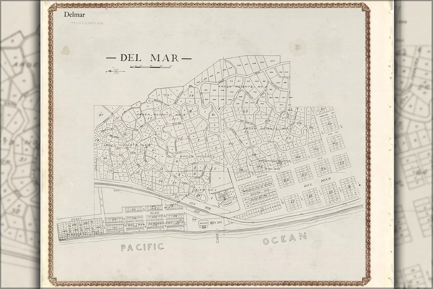 Amazon.com - History Galore 24"x36" Gallery Poster, map of Del Mar San ...