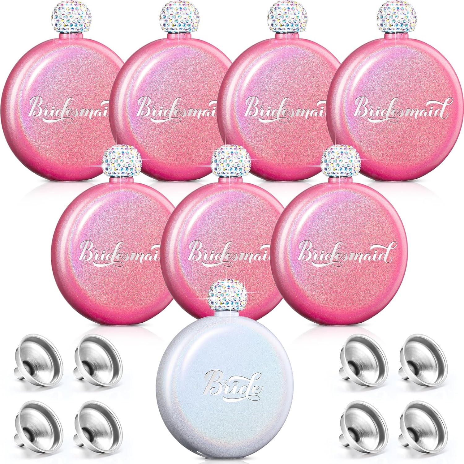 Amazon.com | Tanlade 8 Pcs Bride Flasks Bridesmaid Flasks Wedding Gifts ...