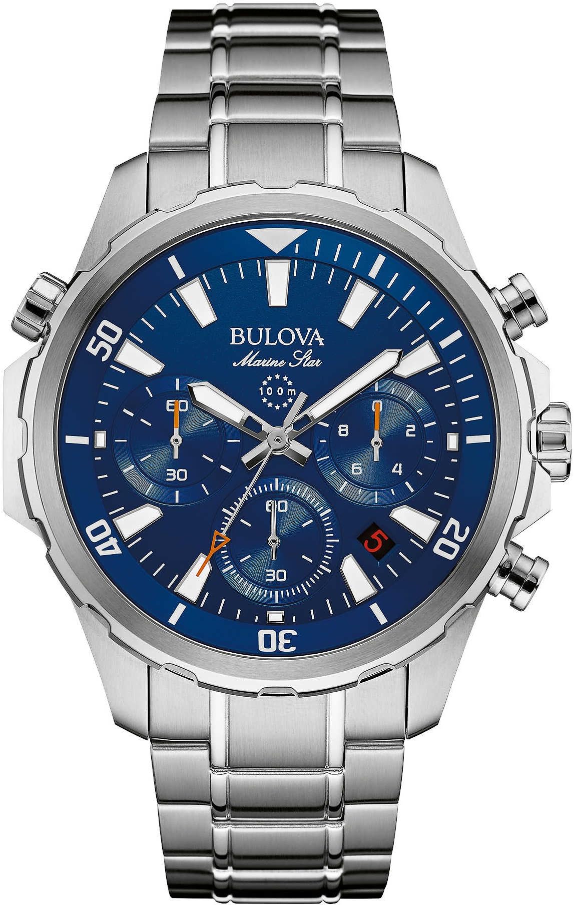 Bulova Mens Chronograph Quartz Watch with Stainless Steel Strap 98B298 ...