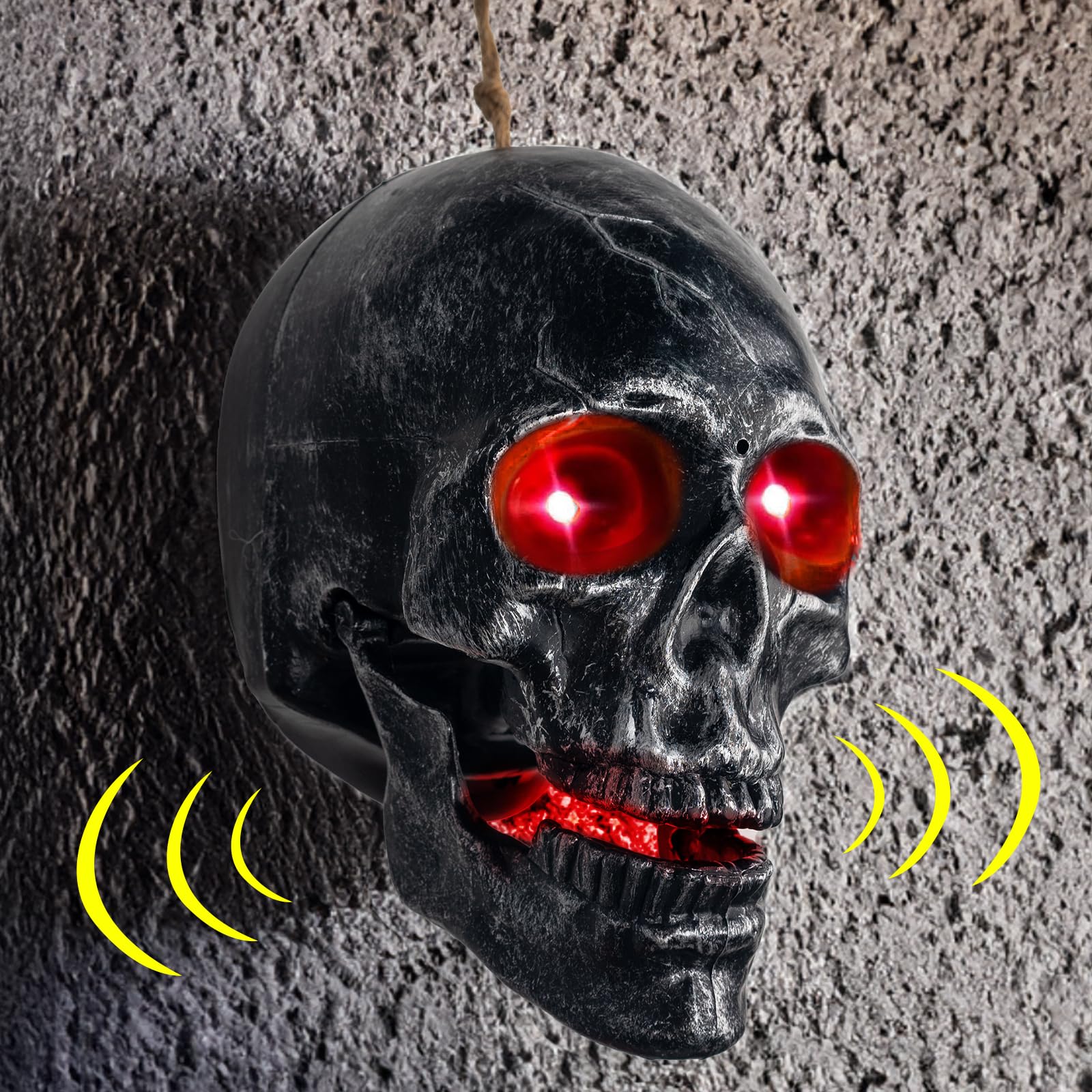 Amazon.com: Halloween Skull Heads - Animated Floating Hanging Skeleton ...