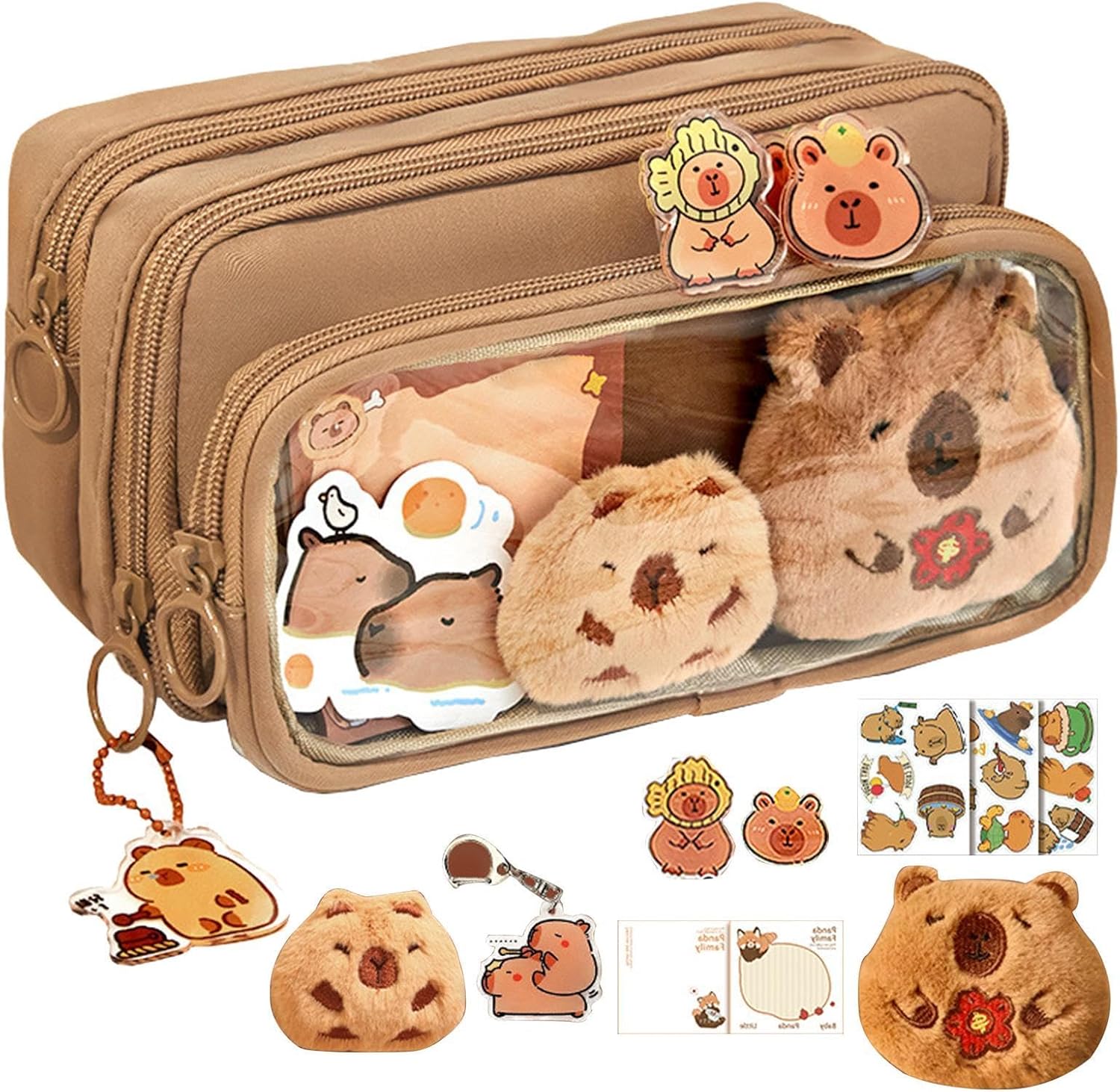 Amazon.com: Cute Capybara Pencil Case With 10 Compartments - Capybara ...