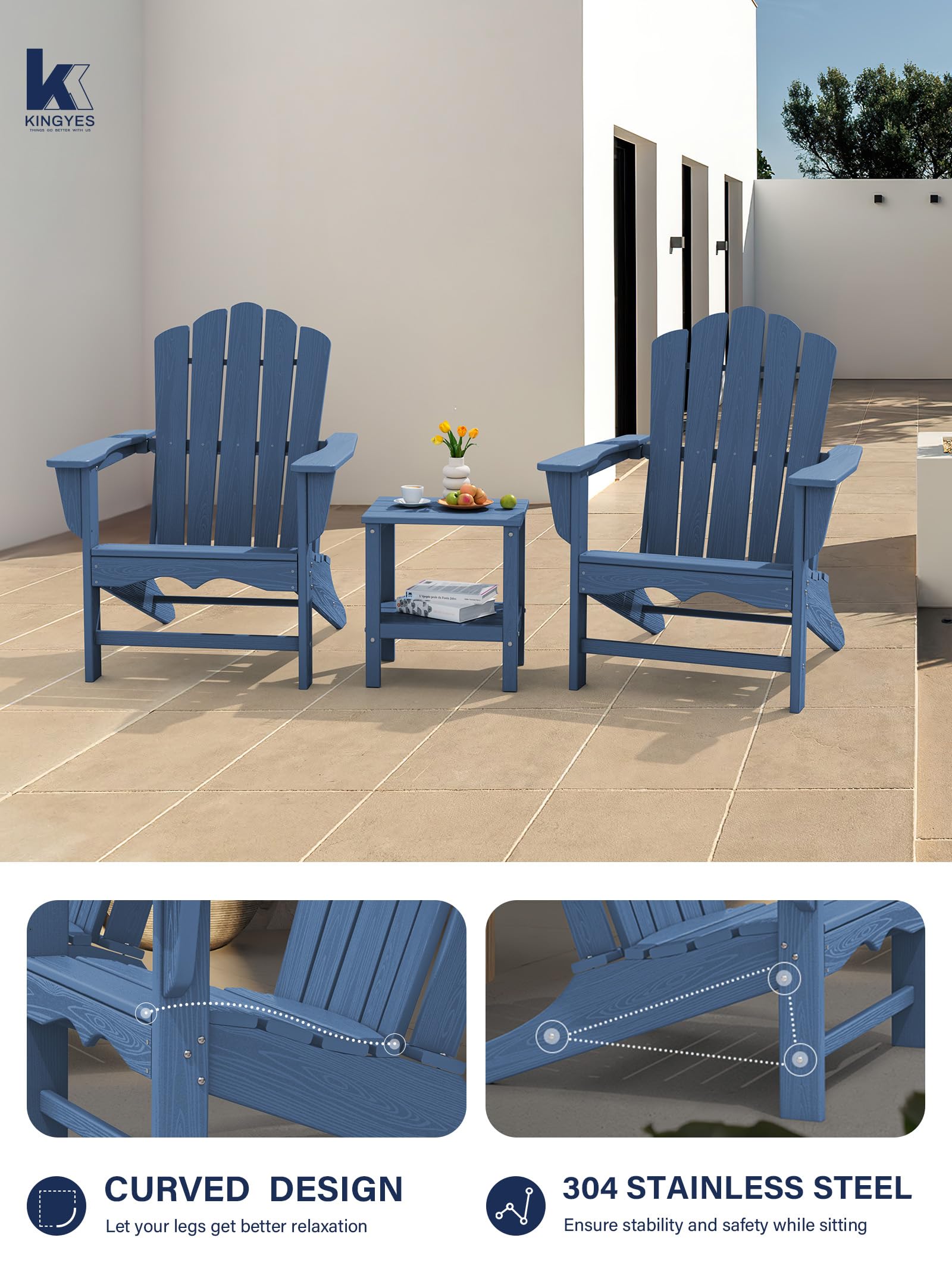Snapklik.com : HDPE Adirondack Chair, Classic All-Weather Adirondack ...