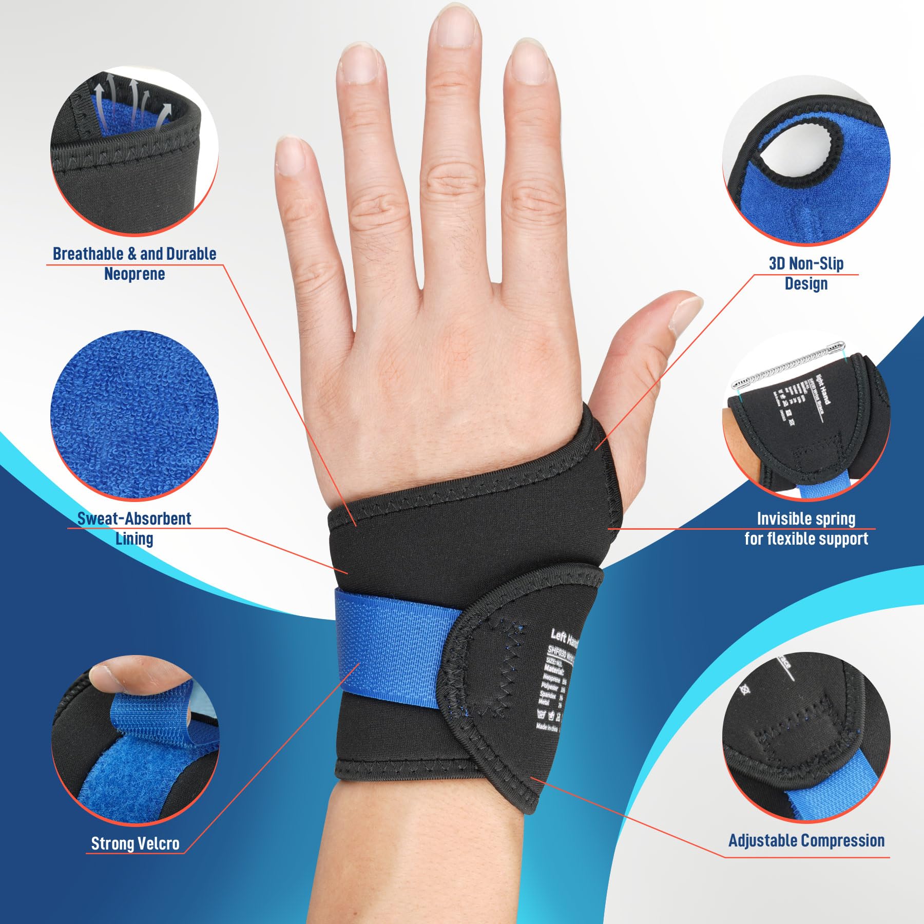 Snapklik.com : 2 Pack Wrist Wraps For Pain, Carpal Tunnel, Tendonitis ...