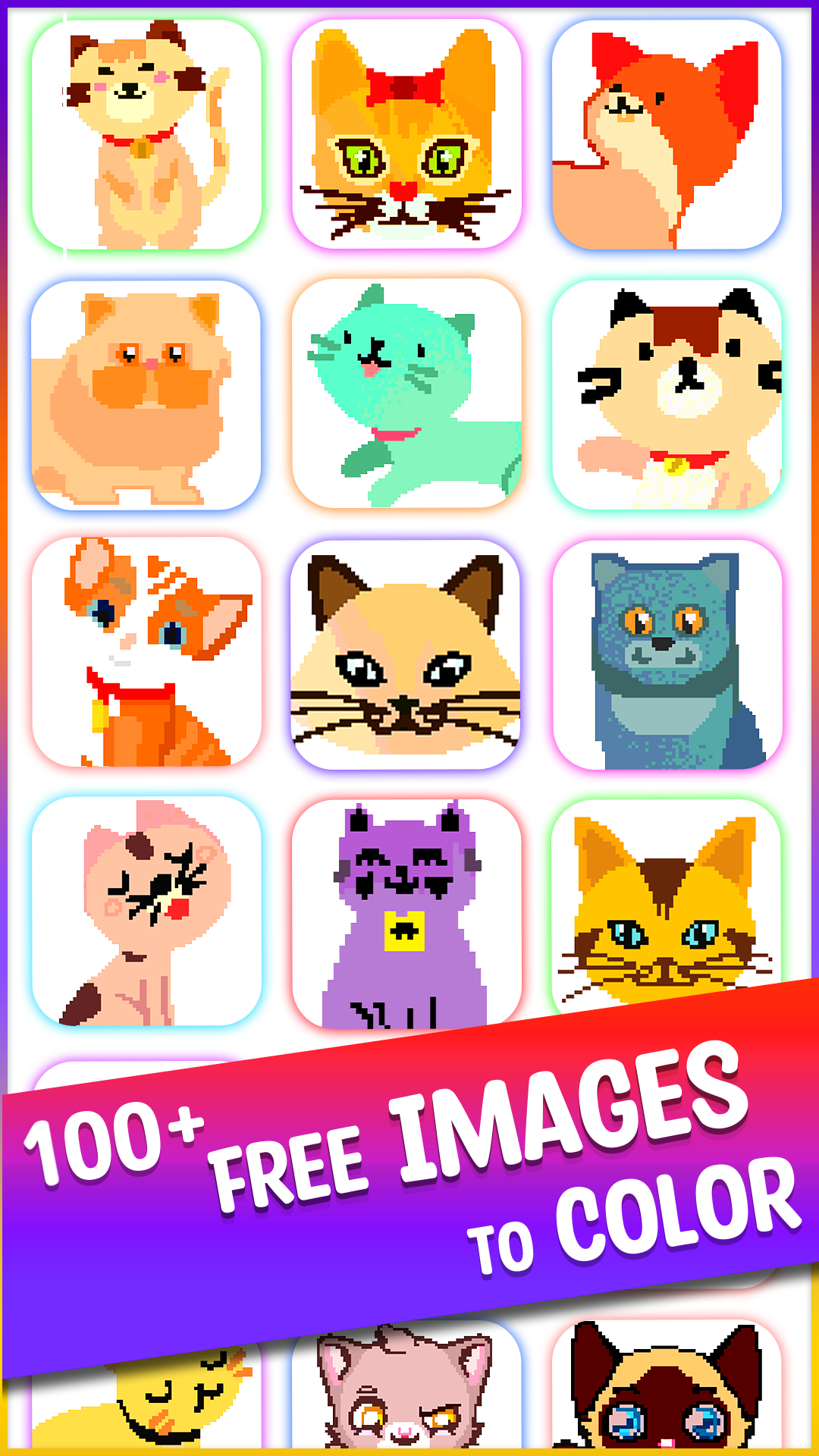 Aplicación Cats Pixel Art - Paint by Number, Sandbox Coloring Book ...