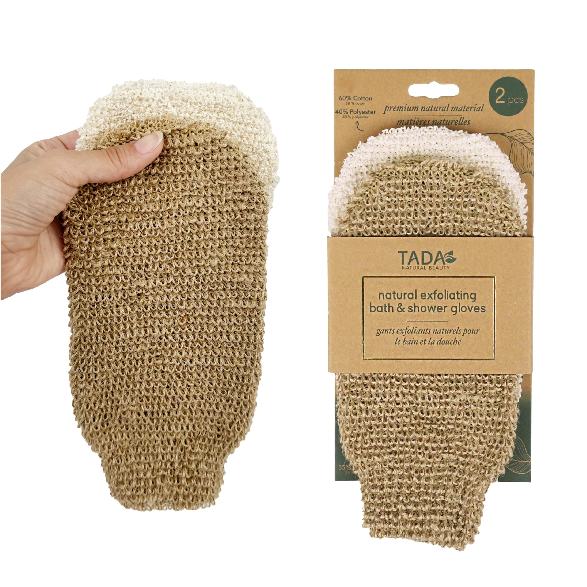 Amazon.com: TADA Natural Beauty Exfoliating Gloves Shower, Body ...