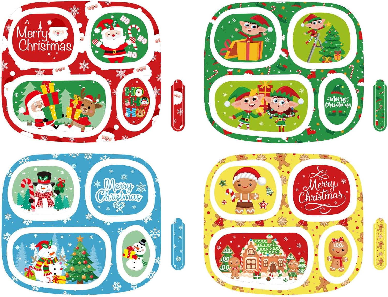 Amazon.com | Jinei 4 Set Melamine Dinner Plate Christmas Dinnerware Set ...