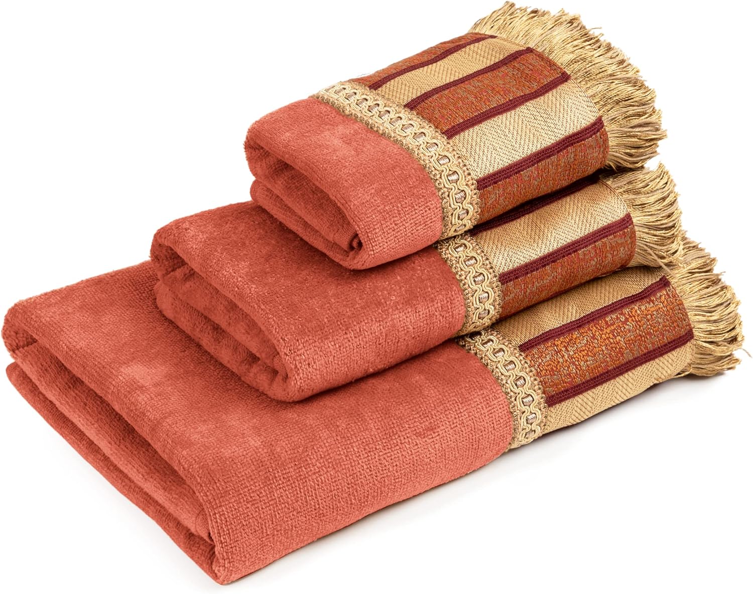 Amazon.com: Sherry Kline Segment Coral 3-Piece Decorative Towel Set ...
