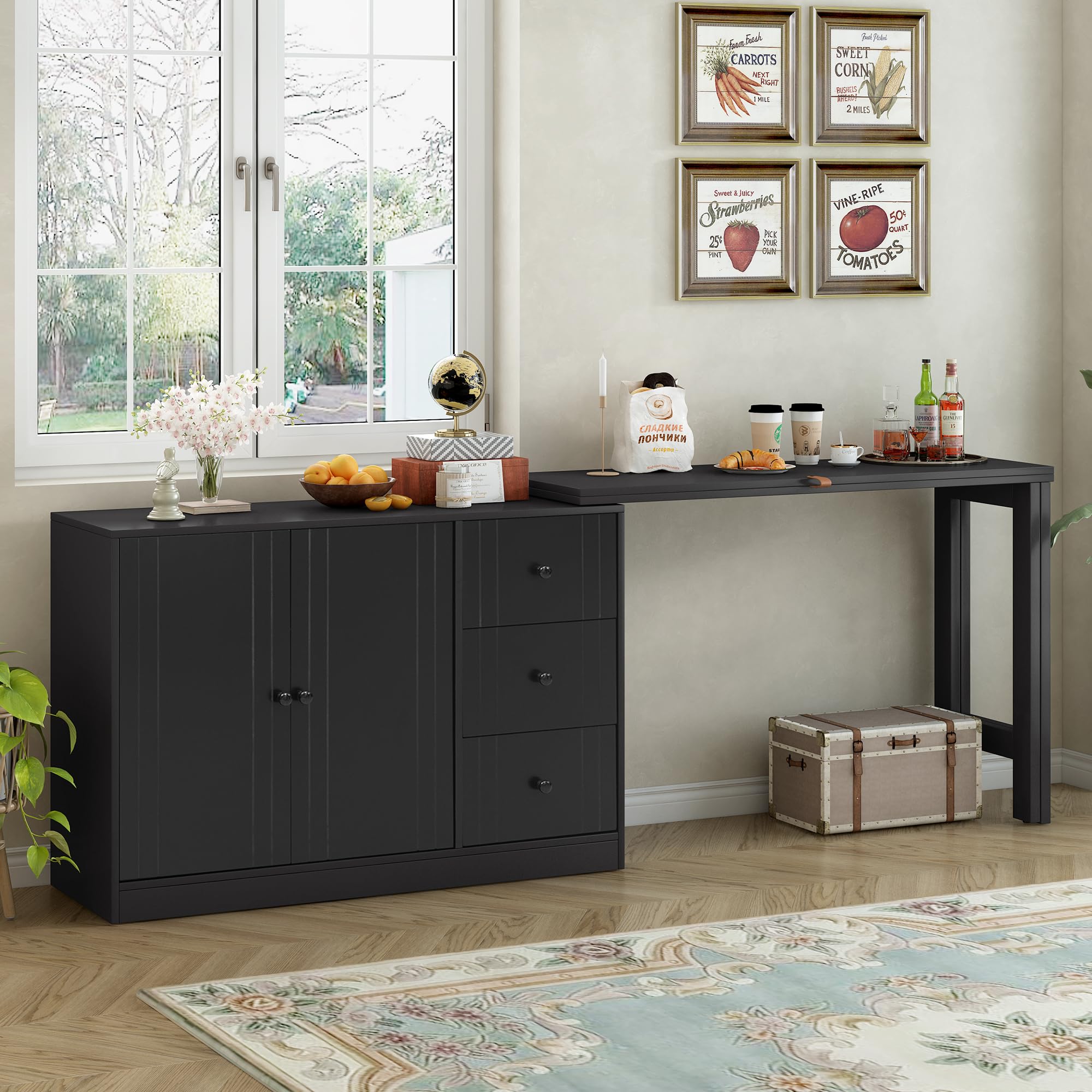 Amazon.com - Ball & Cast Innovative Convertible Sideboard with Pull-Out ...