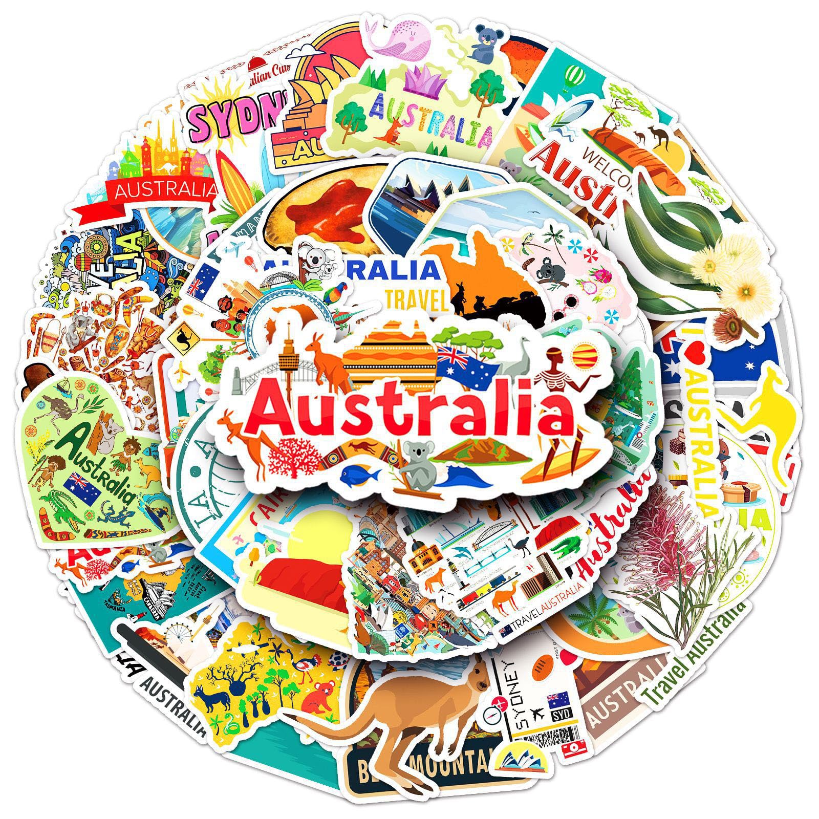 Amazon.com: Skeudzne Australia Stickers, 60Pcs Cartoon Graffiti ...