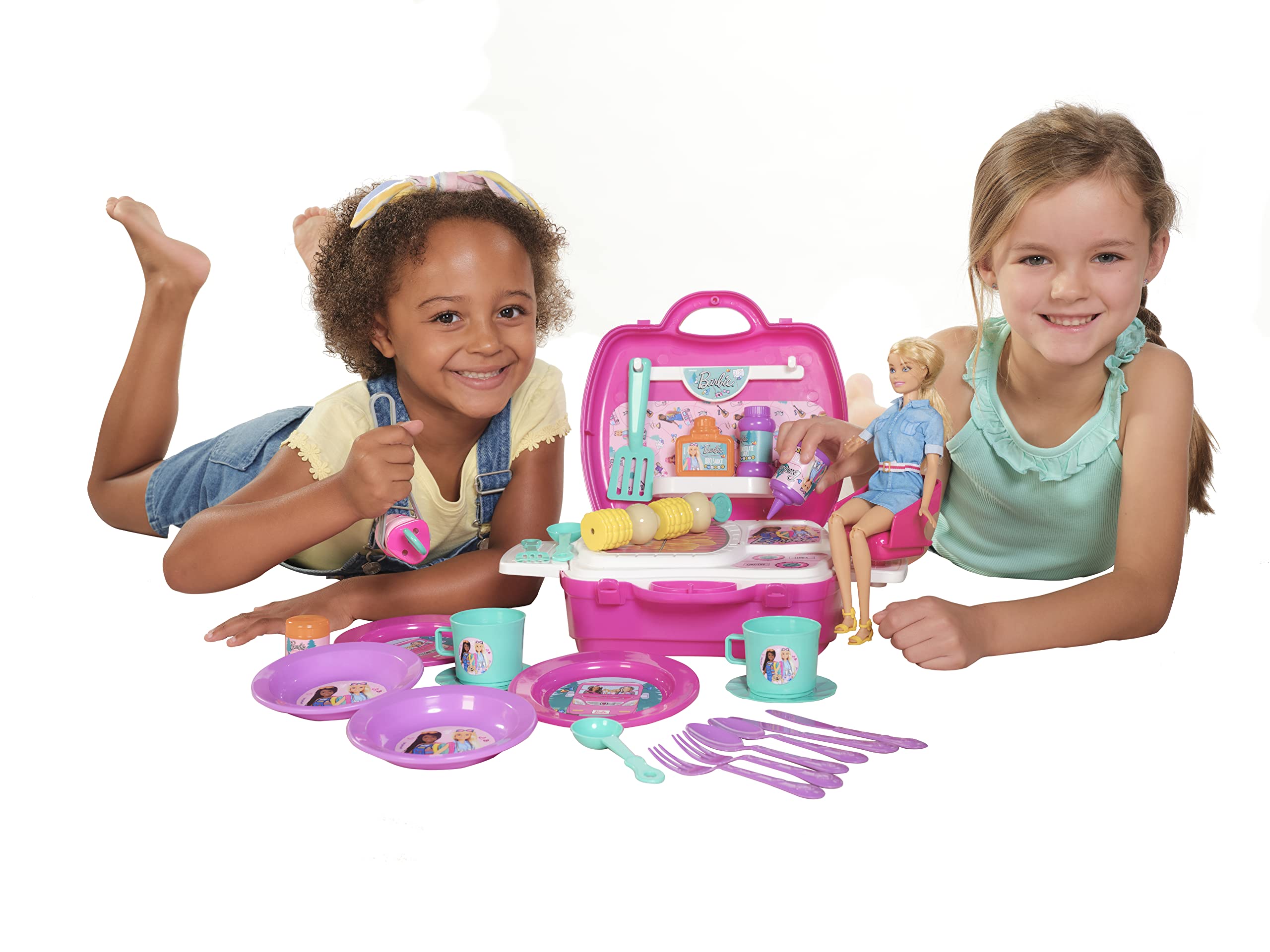 Sinco Creations Barbie Glamping & BBQ Playset- 20 Piece Barbie Playset ...