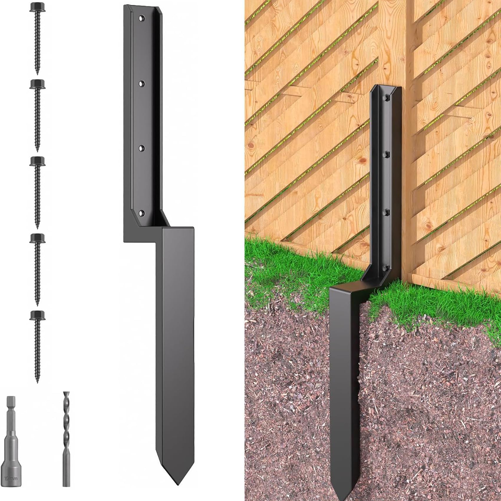 Amazon.com: WIMART Fence Post Repair Kit, Heavy Duty Steel Fence Post ...