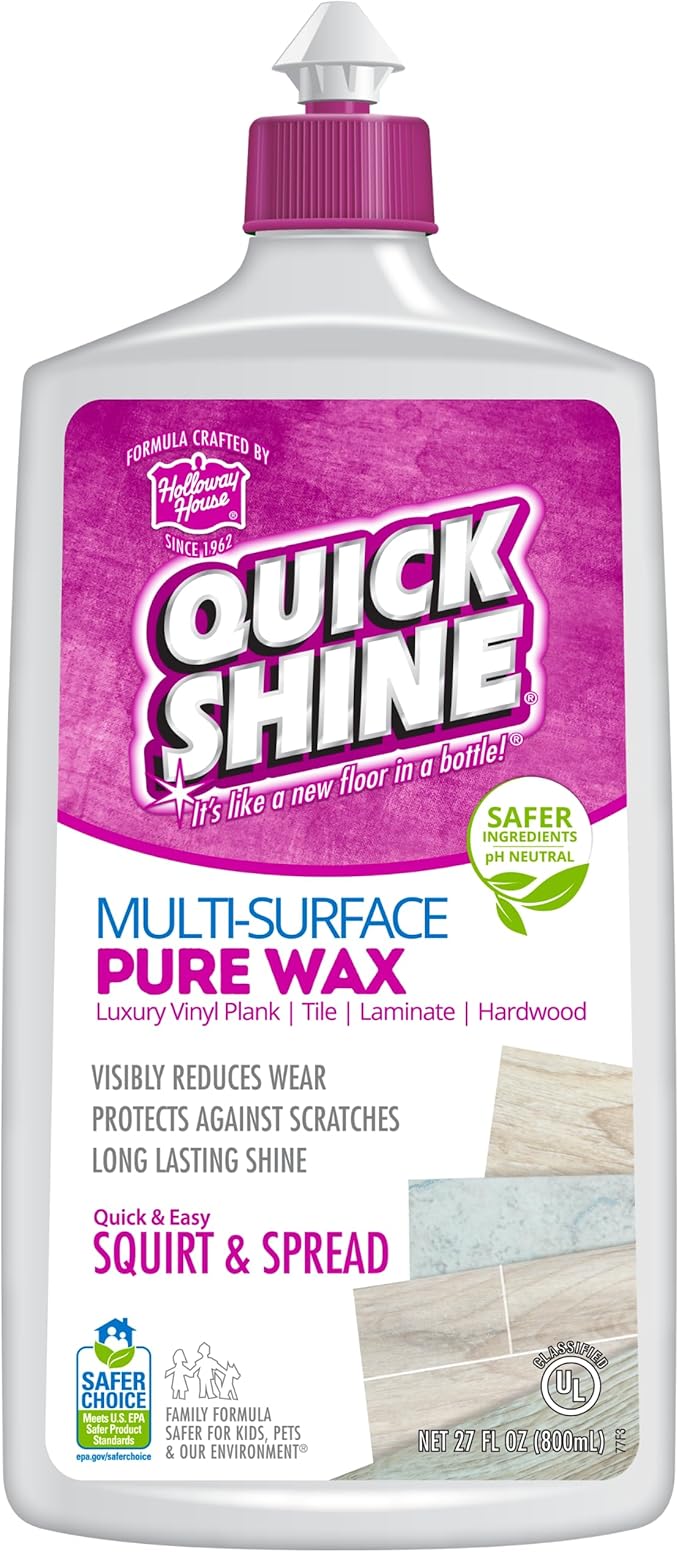 Amazon.com: Quick Shine Pure Floor Wax 27oz | A Buffable, Waterproof ...