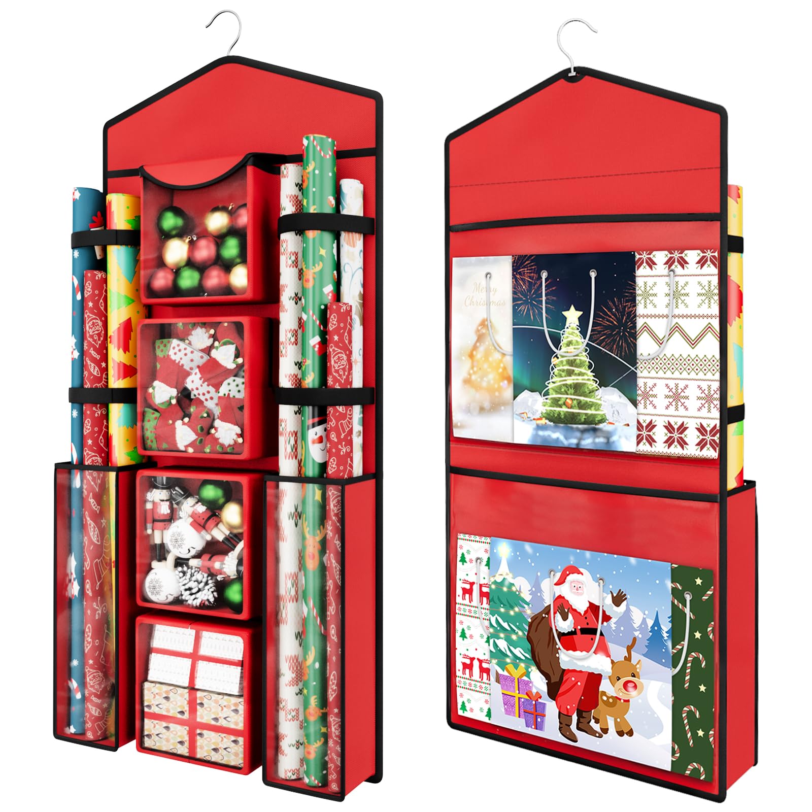 VSIWB Hanging Gift Wrapping Paper Storage, 48"X24" Oxford Cloth ...