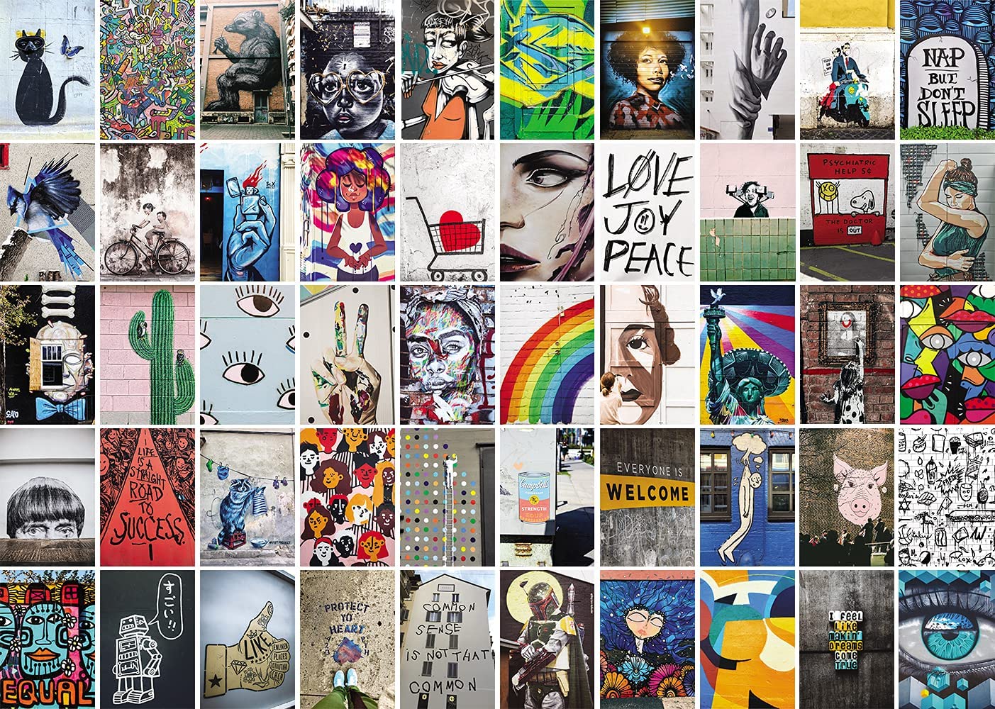 Sumairu Aesthetic Picture Collage Kit for Wall – 50 Pcs Street Art ...