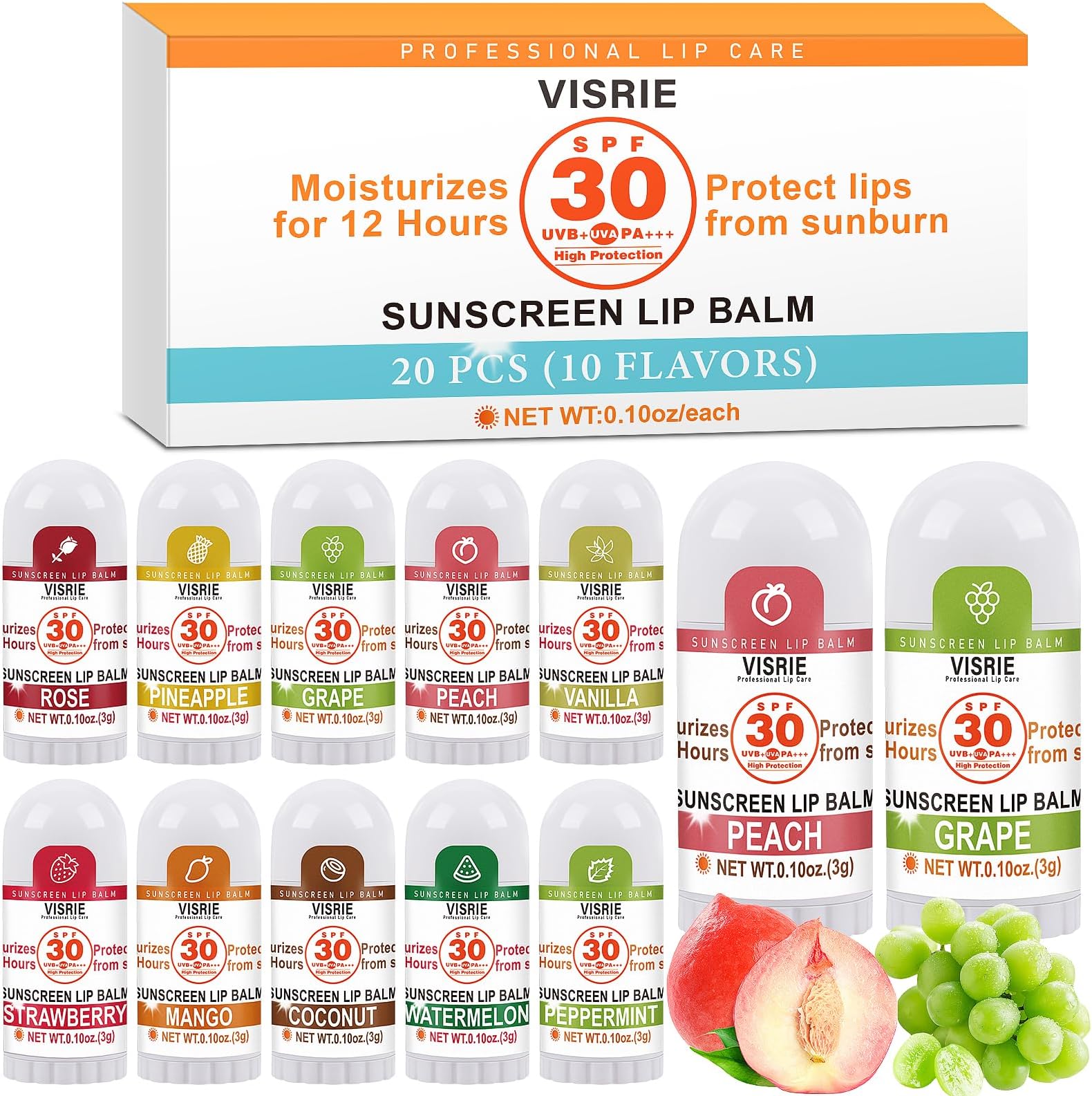 Amazon.com : DMSKY SPF 30 Lip Balm Bulk 16 Pack, Sunscreen Lip Balm ...